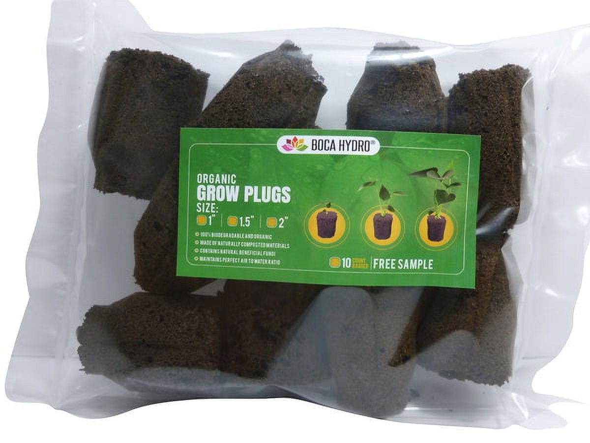 Boca Hydro Organic Grow Plugs 1.5" Round Original Formula 10 Pack ...