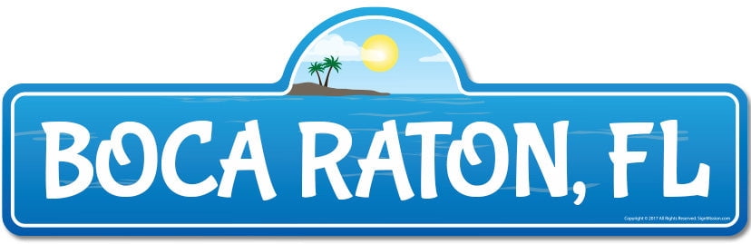 Boca Raton FL Florida Beach Street Sign | Indoor/Outdoor | Surfer Ocean ...