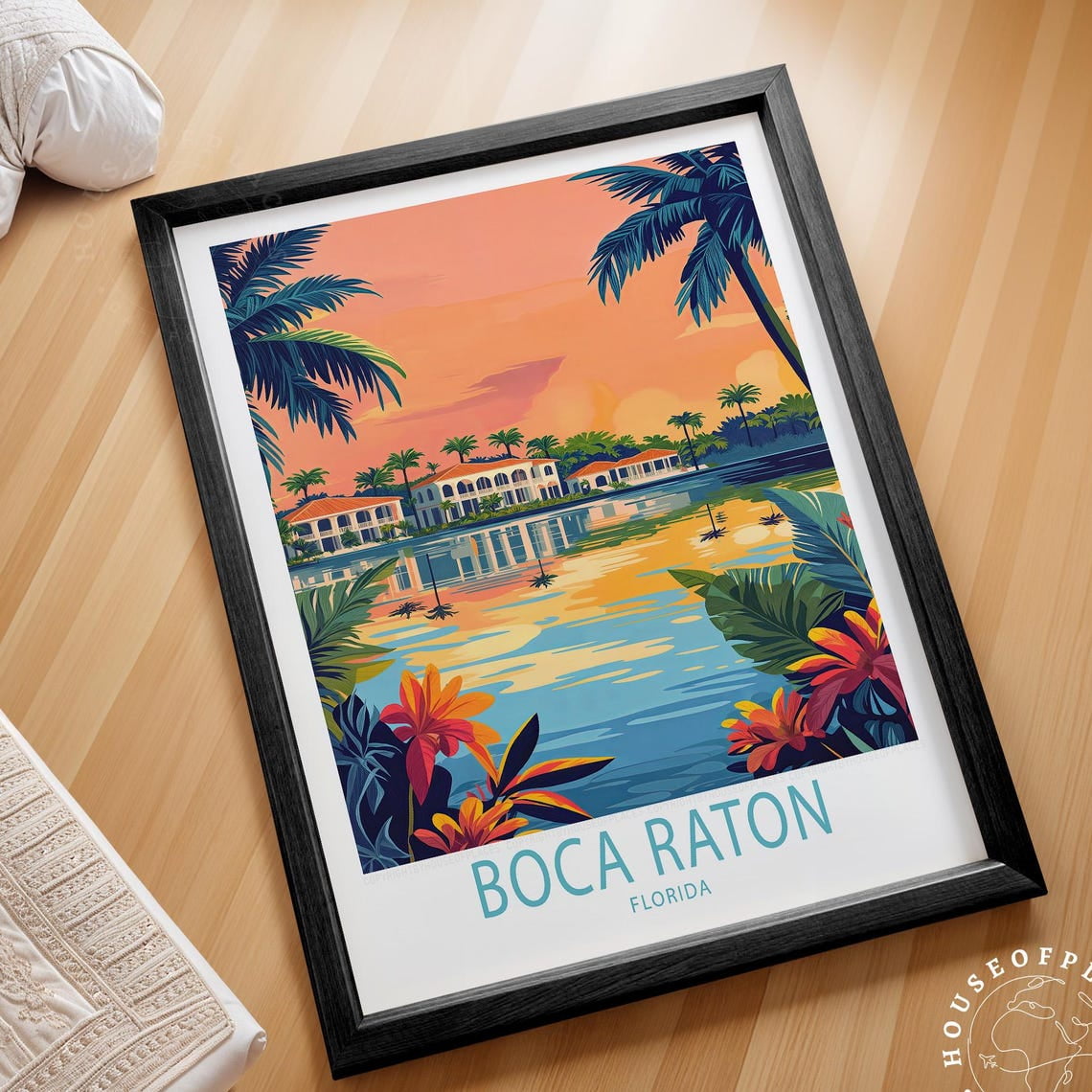 Boca Raton Florida Travel Print, Florida Travel Poster, Boca Raton ...