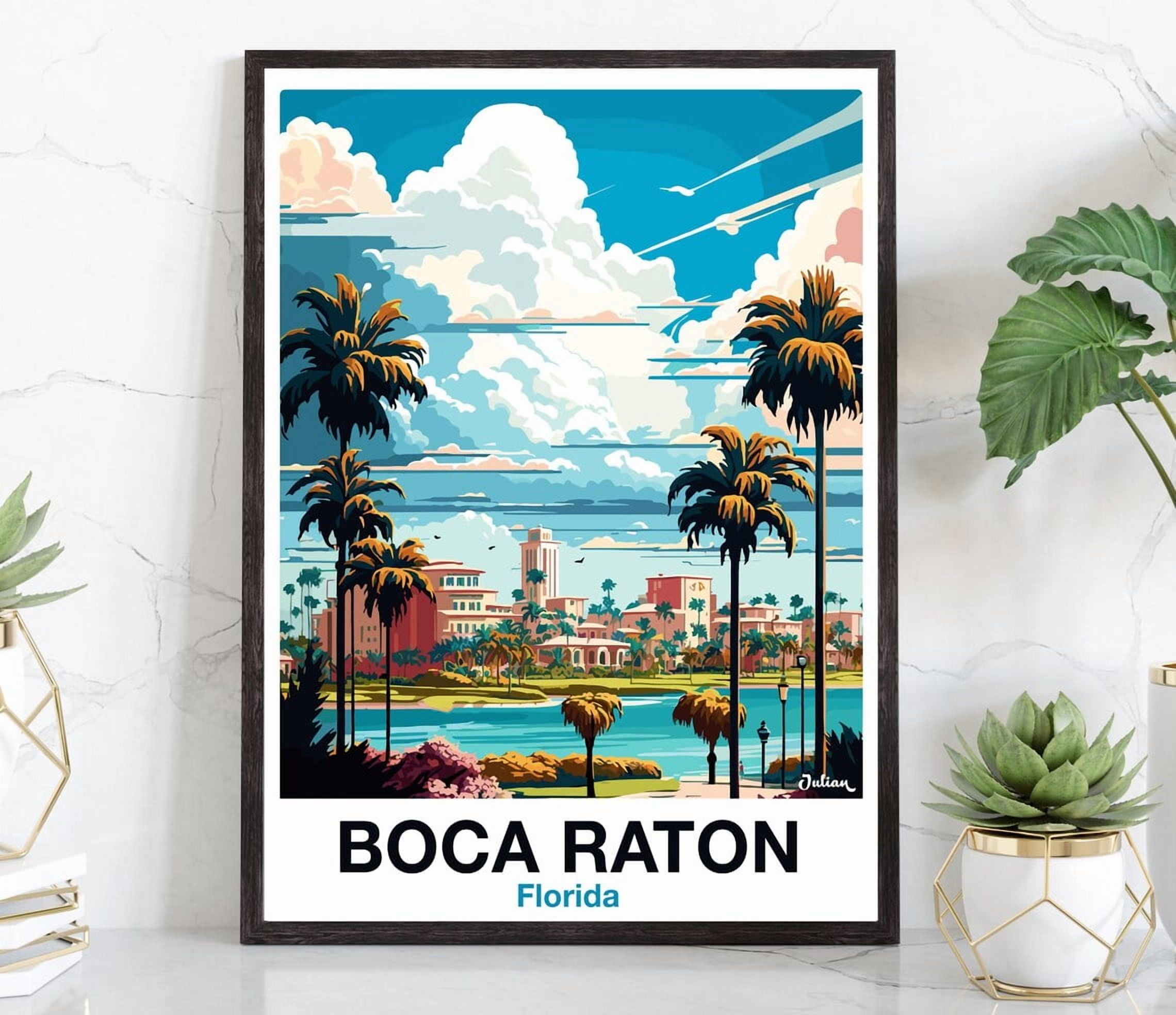Boca Raton, Florida, Travel Print, Modern Wall Art 1187 UNFRAMED Poster ...
