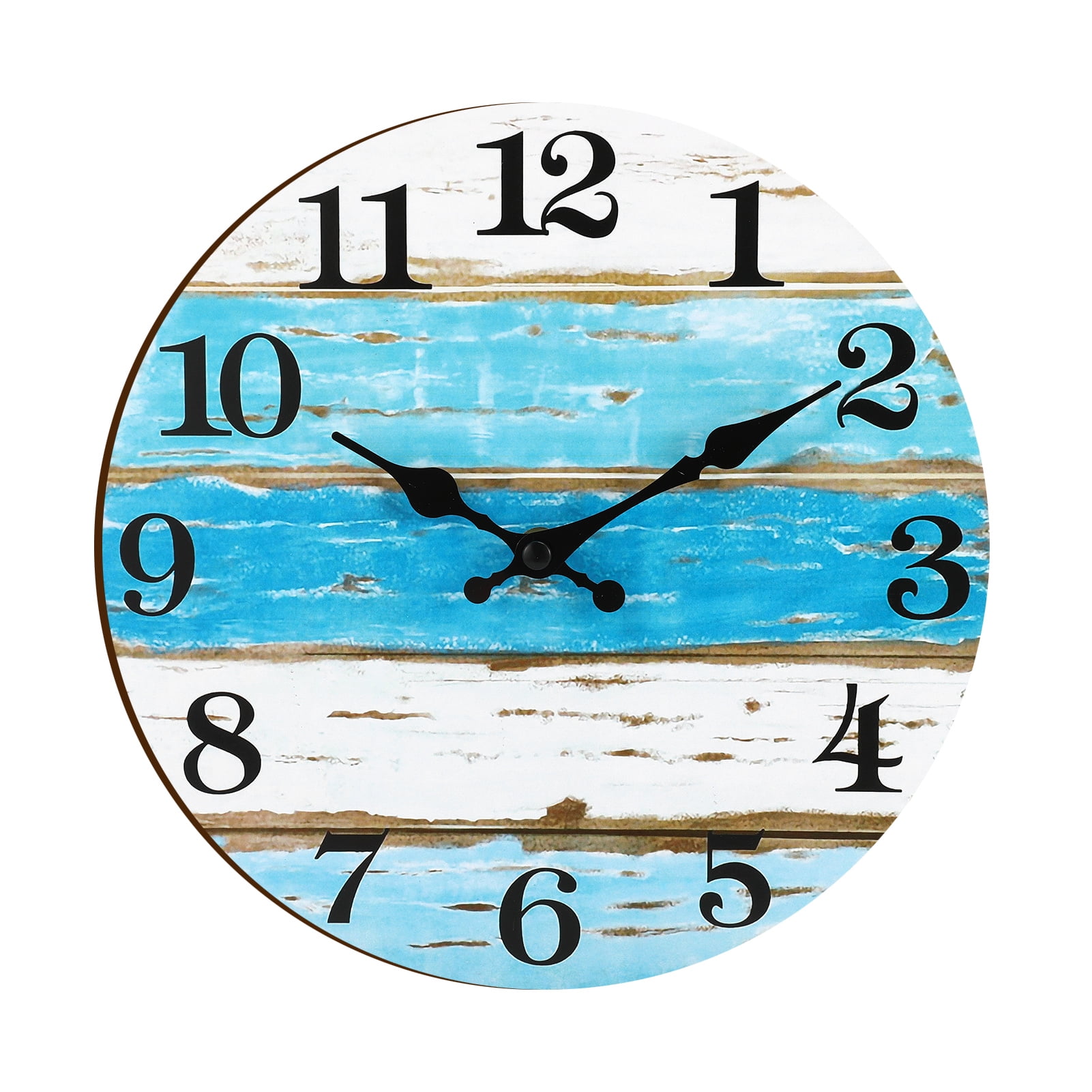 Bocaoying 10 Inch Wall Clock Battery Operated Round Rustic Kitchen ...