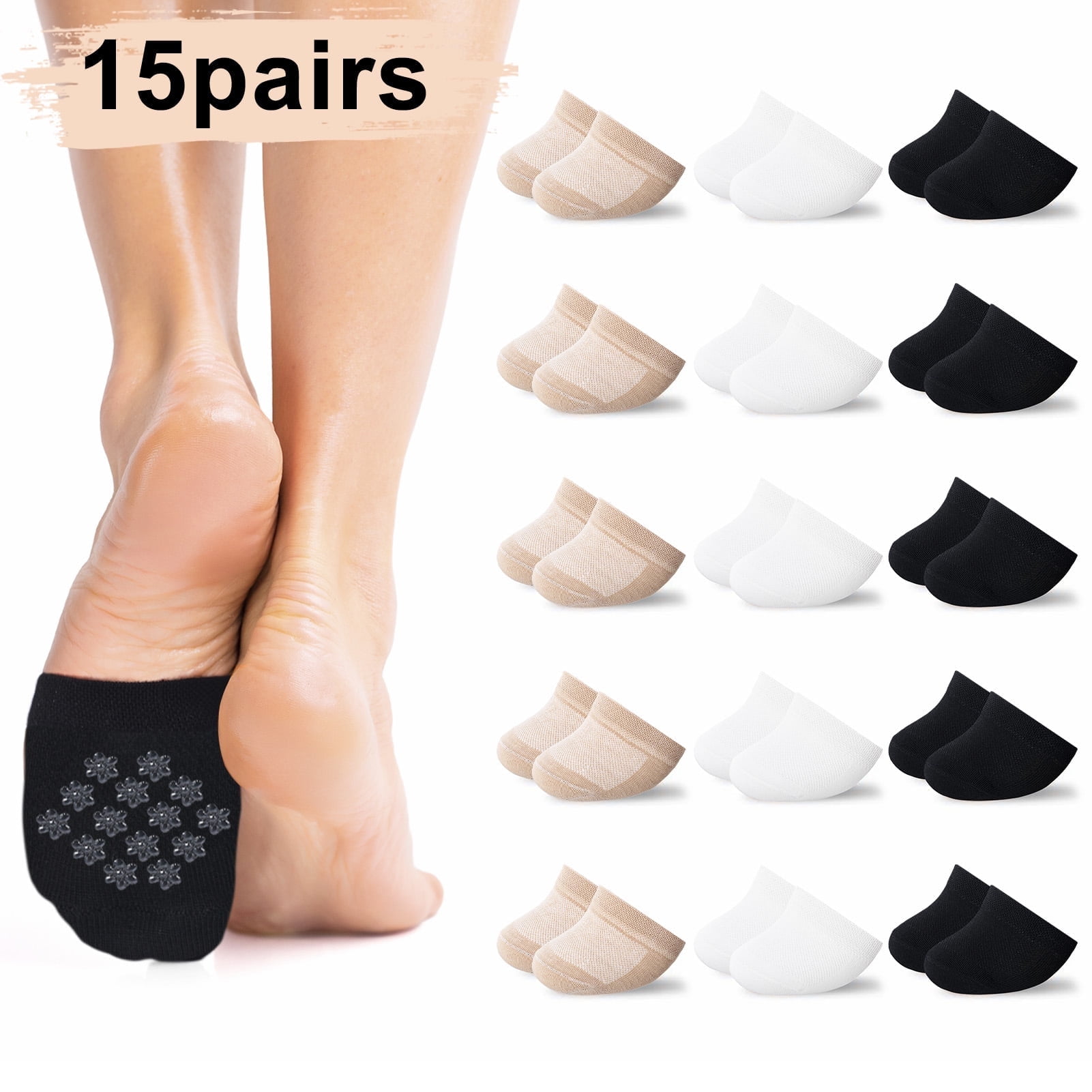Bocaoying 15 Pairs Toe Topper Socks, Breathable Half Socks for Women ...