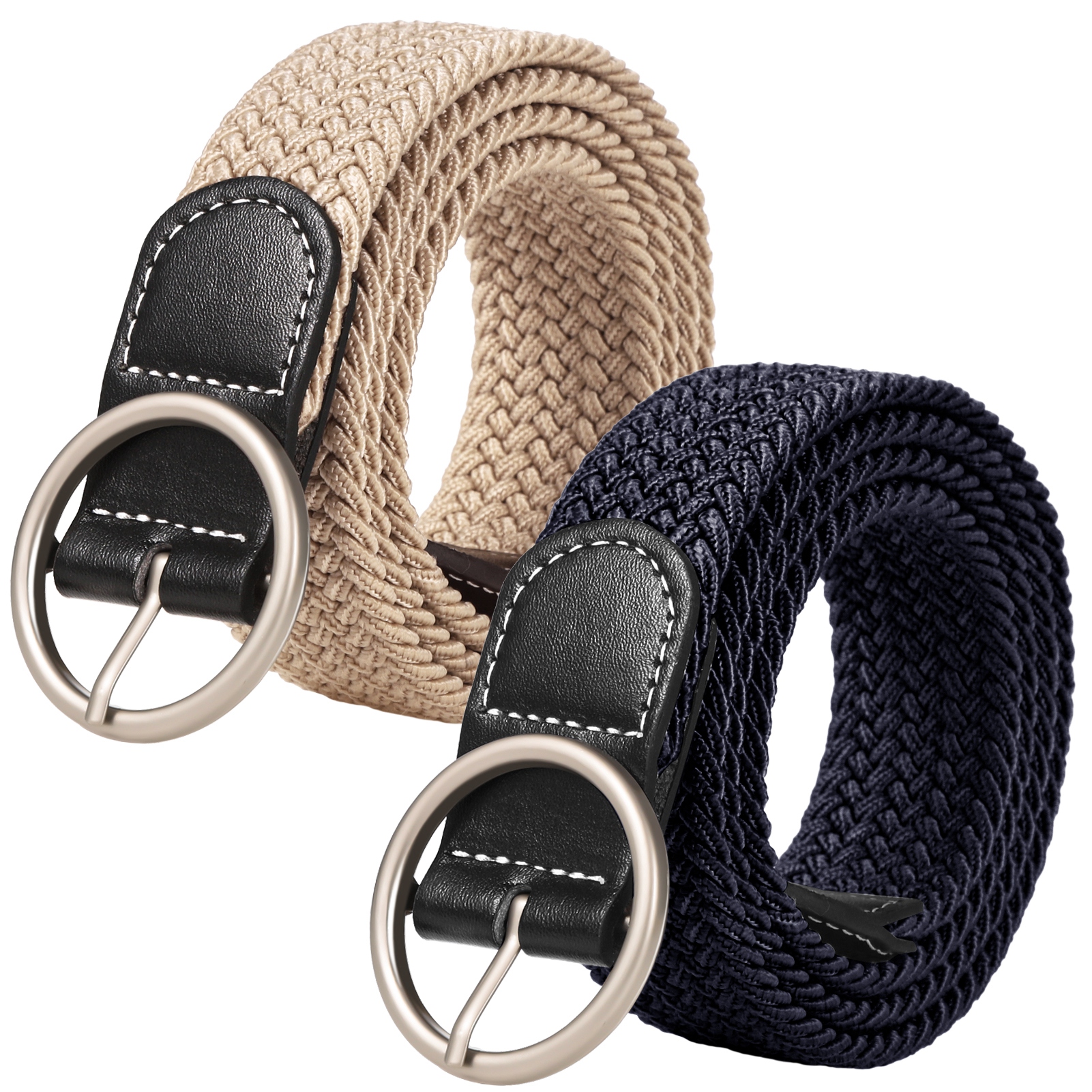 Gelante Adult's Canvas Elastic Fabric Woven Stretch Braided Belts - NA ...