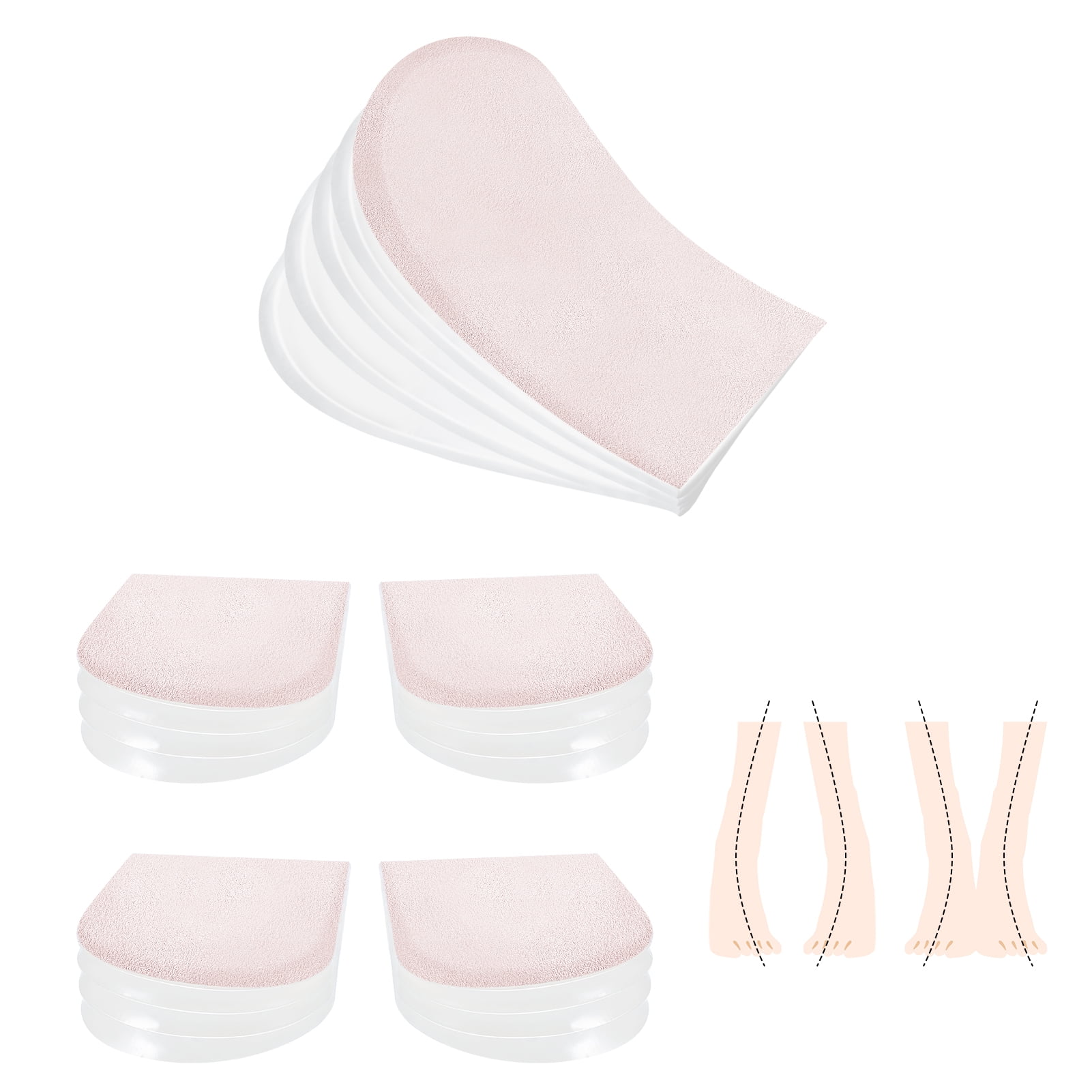 Yesbay Unisex Silicone Lift Height Increase Double Layers Shoe Insoles ...