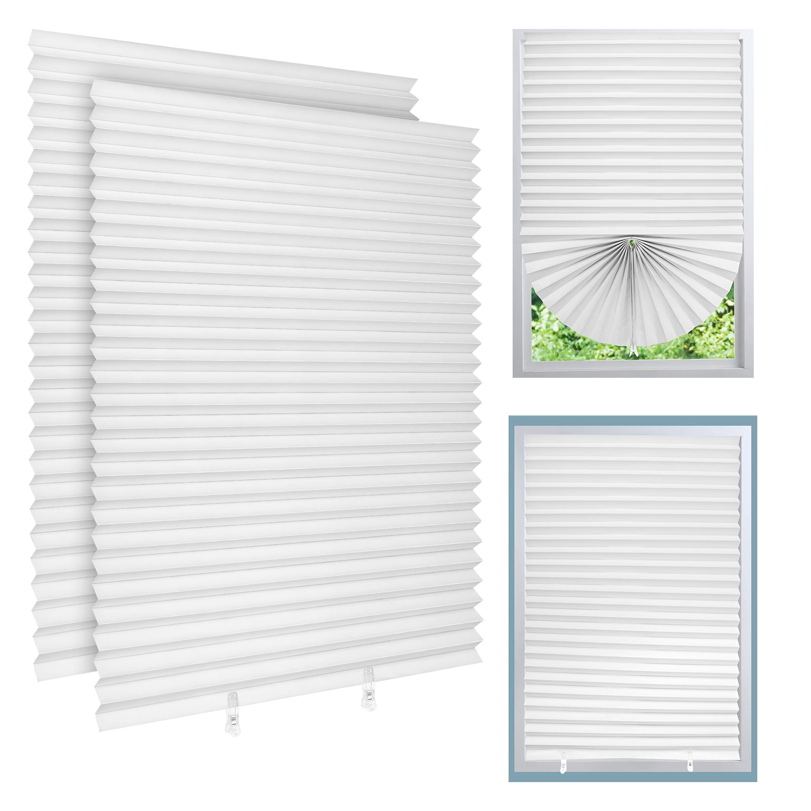 Bocaoying 2 Pcs Blackout Temporary Cordless Blinds, Stick on, No Drill ...