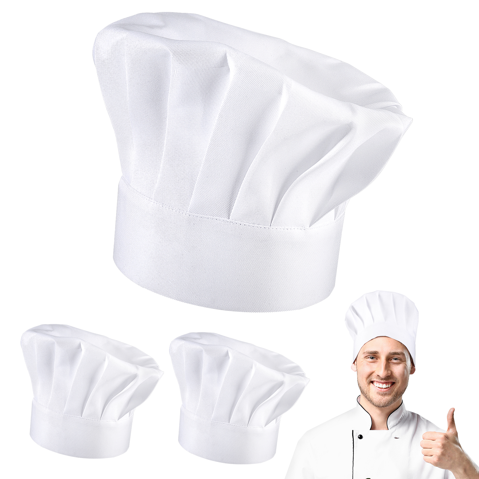 Hyzrz Chef Hat Adult Adjustable Elastic Baker Kitchen Cooking Chef Cap ...