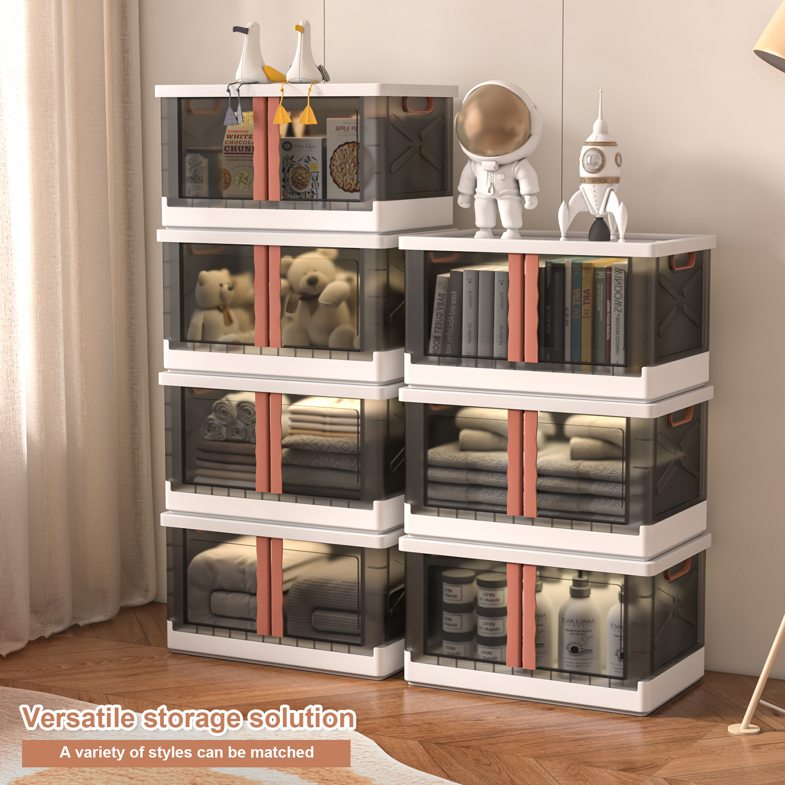 Toy Bin Collapsible Toy Storage with Clear Window Toy Box Storage ...