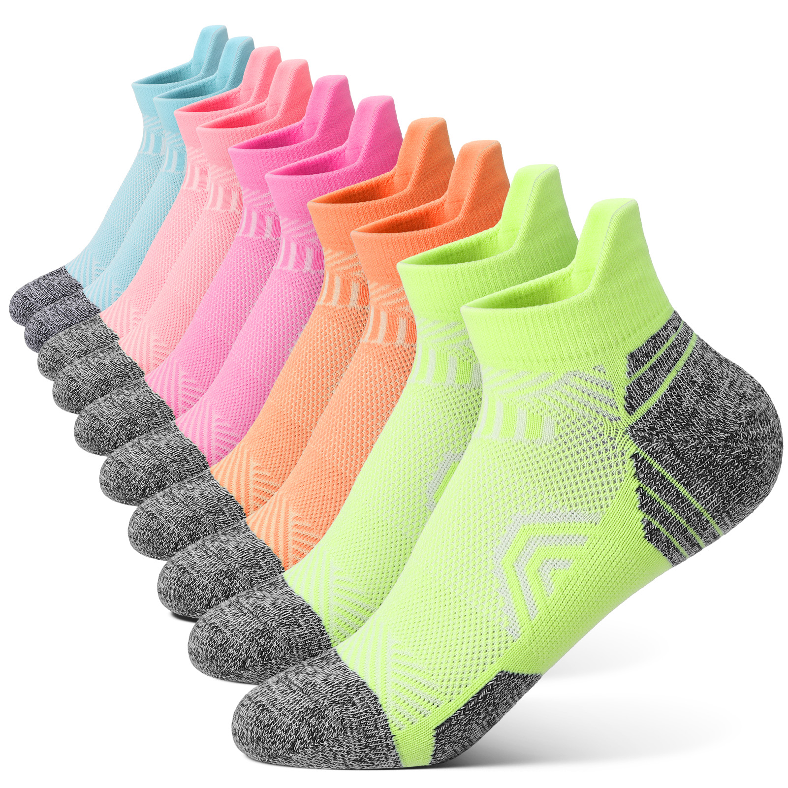 MISSION Performance Heel Tab Socks Ventilated Heat Release, Unixex, 2 ...