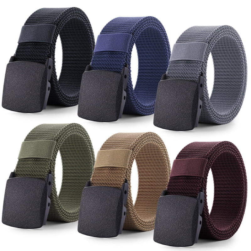Bocaoying 6 Pack Men's Canvas Web Belts - 47" (120cm) Quick-Release ...