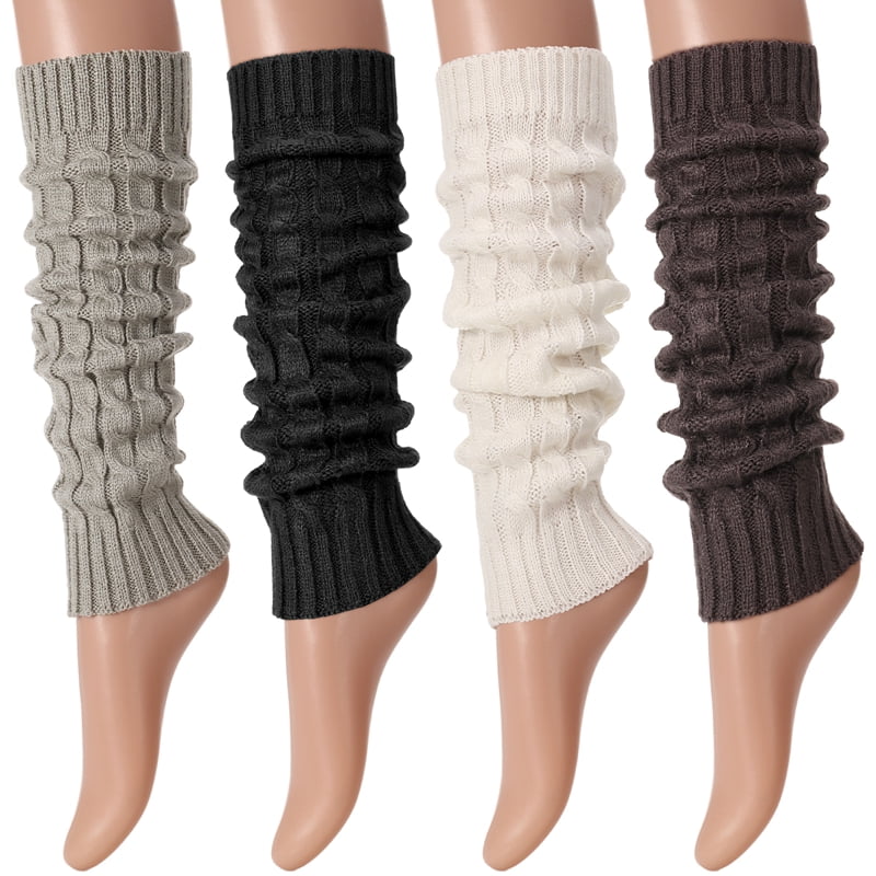 Bocaoying Leg Warmers for Women 4 Pack, Thermal Knit Leg Warmers, 80s ...