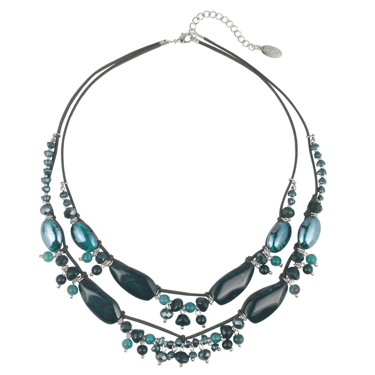 Bocar 2 Layer Statement Pendant Necklace Strand Beaded 22.5" Necklace ...