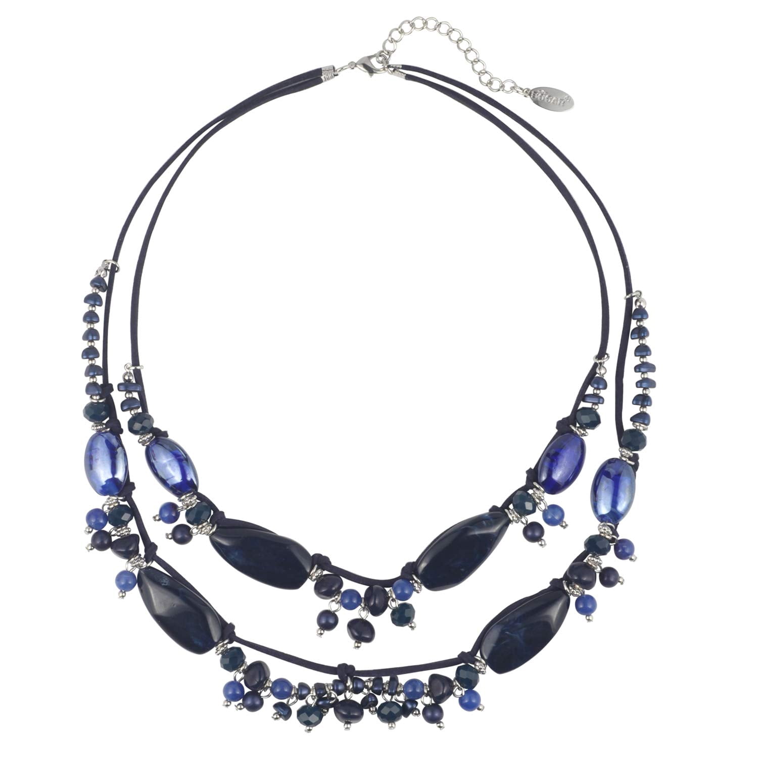 Bocar 2 Layer Statement Pendant Necklace Strand Beaded 22.5" Necklace ...