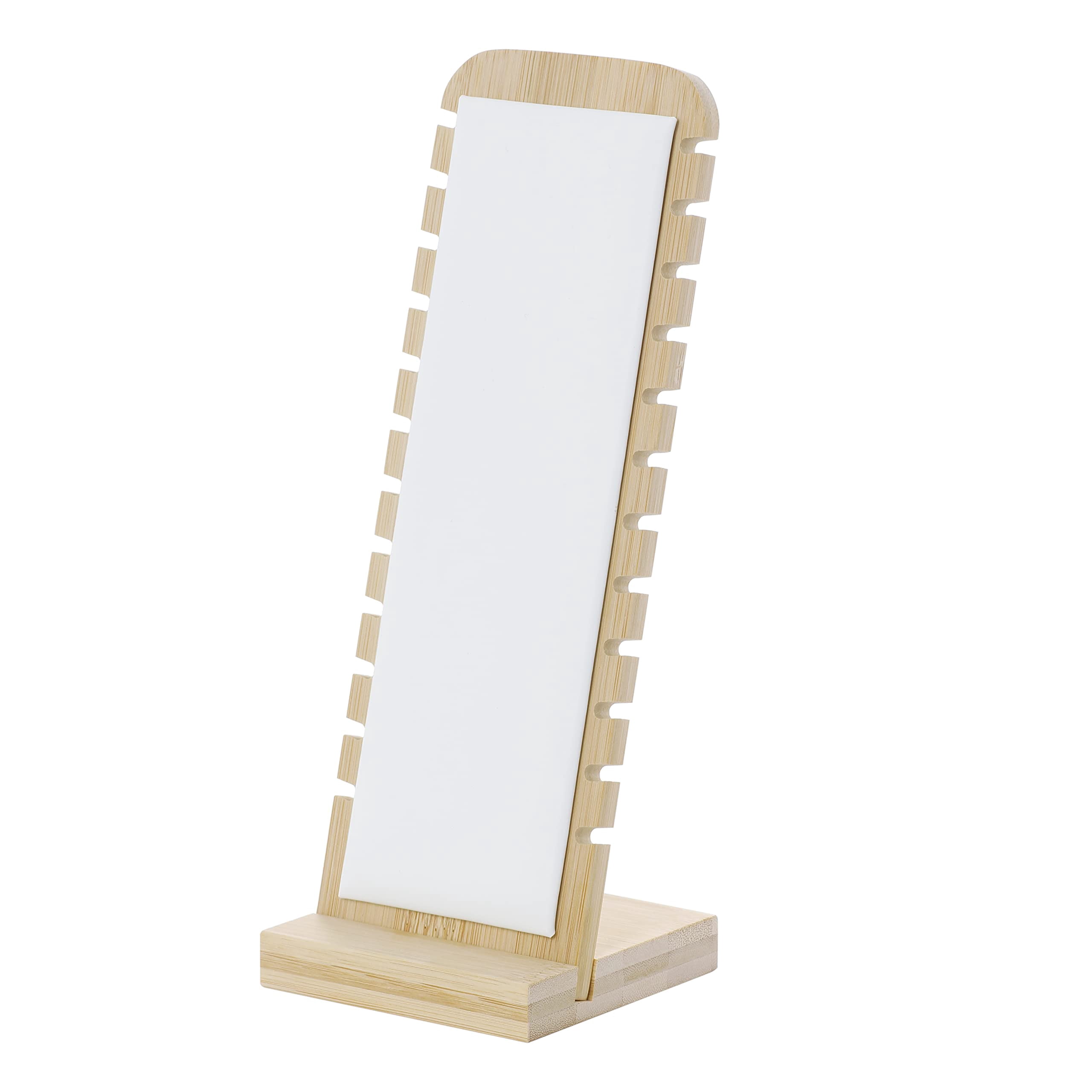 Bocar Bamboo Jewelry Display Stand Showcase for Pendant Necklace, White ...