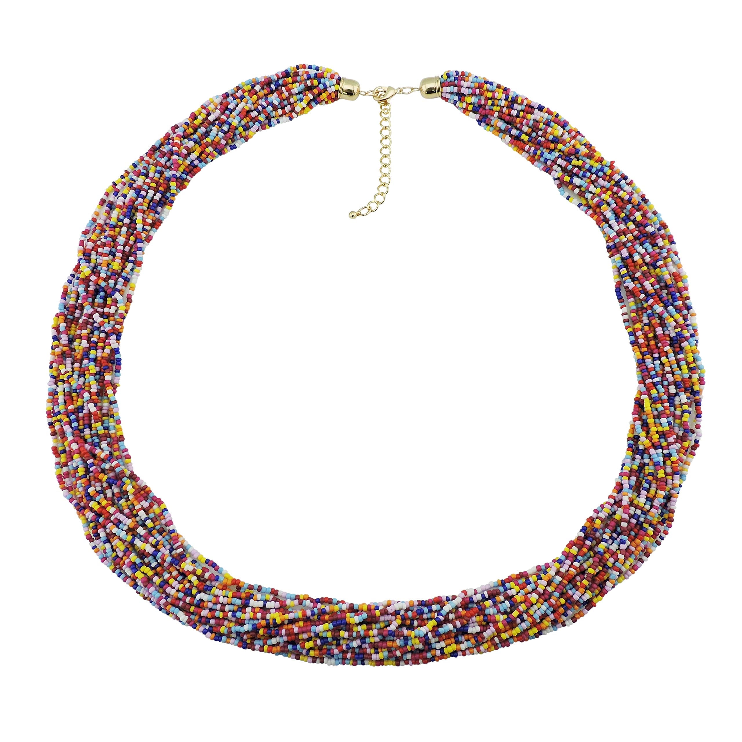 Bocar Long Multiple Strand Handmade Beaded Statement 33" Necklace for ...