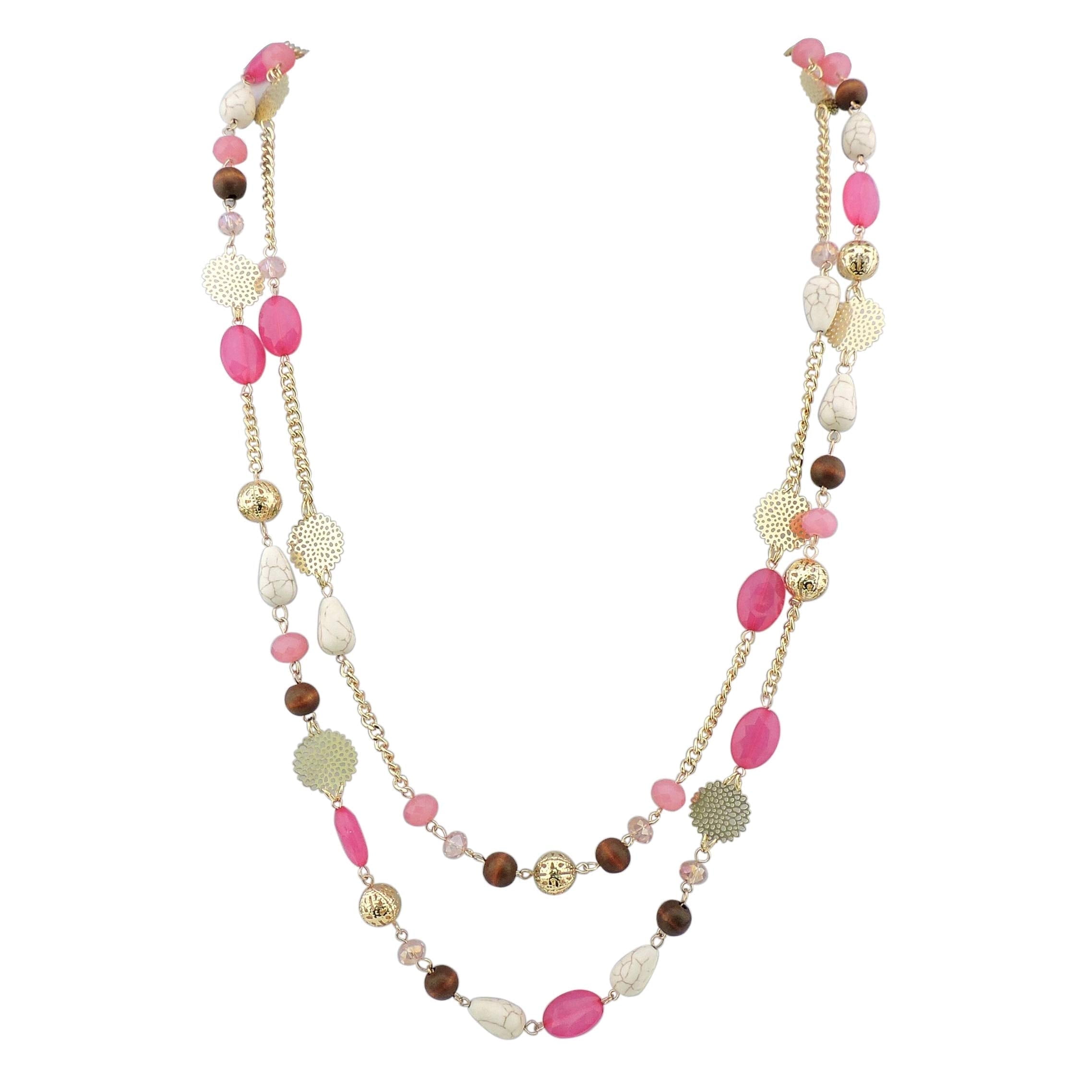 Bocar Long Necklaces for Women Trendy, Boho Layered Crystal Beaded ...