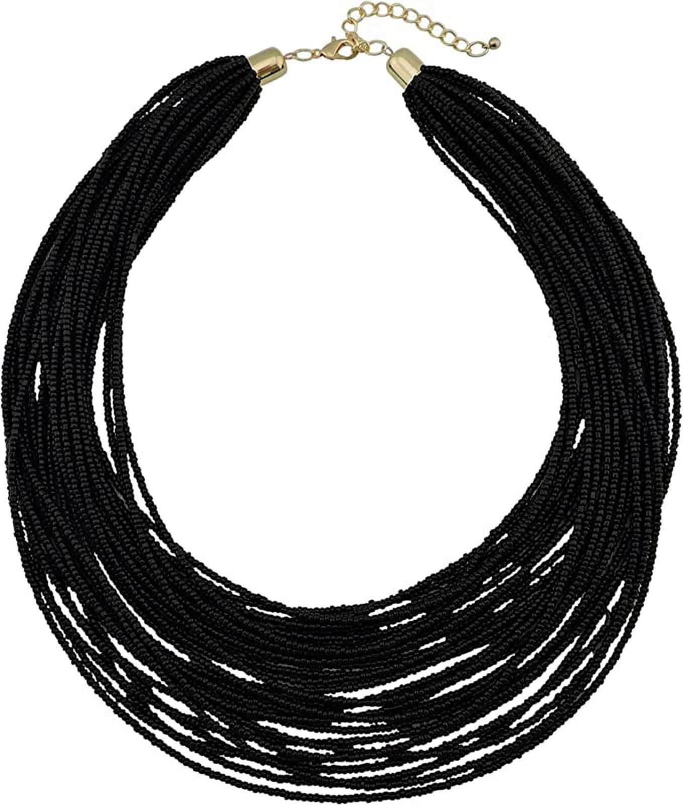 Bocar Jewelry: Multi Layer Seed Beads, Long Chunky Bib Statement ...