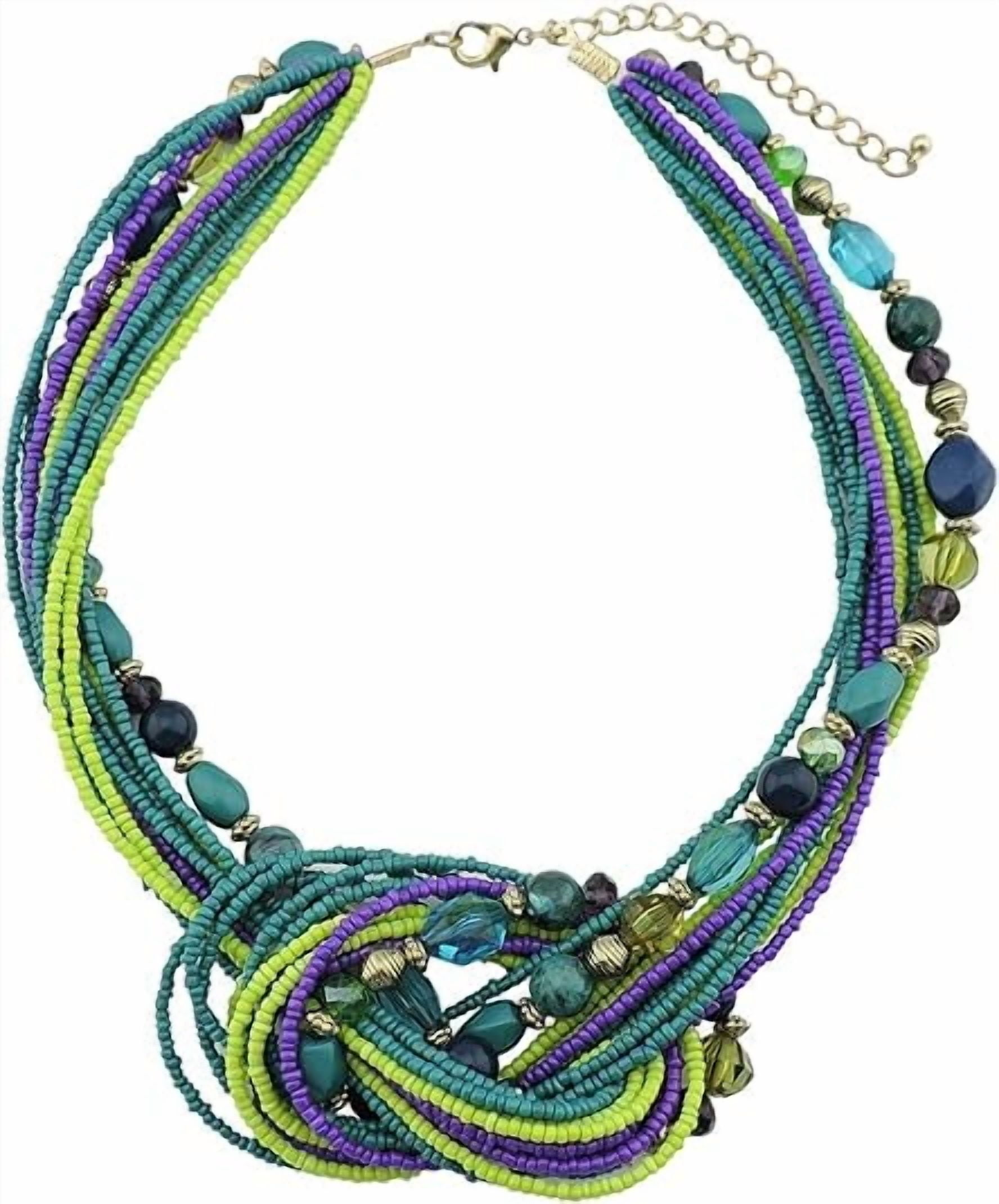 Bocar Statement Seed Beads Necklace for Women Multilayer beaded Collar ...