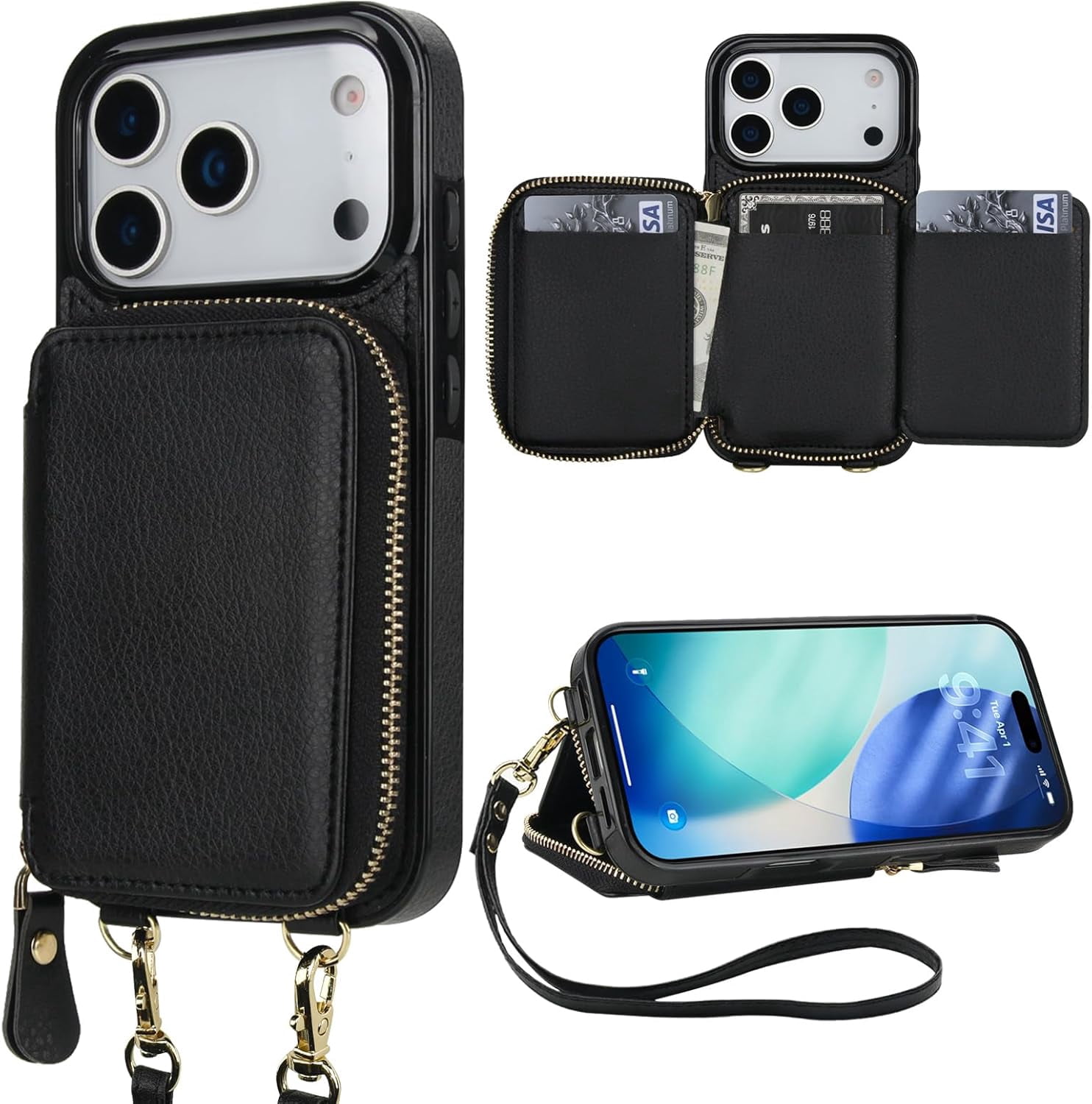 Bocasal RFID Blocking Wallet Case for iPhone 17 Pro, Adjustable ...