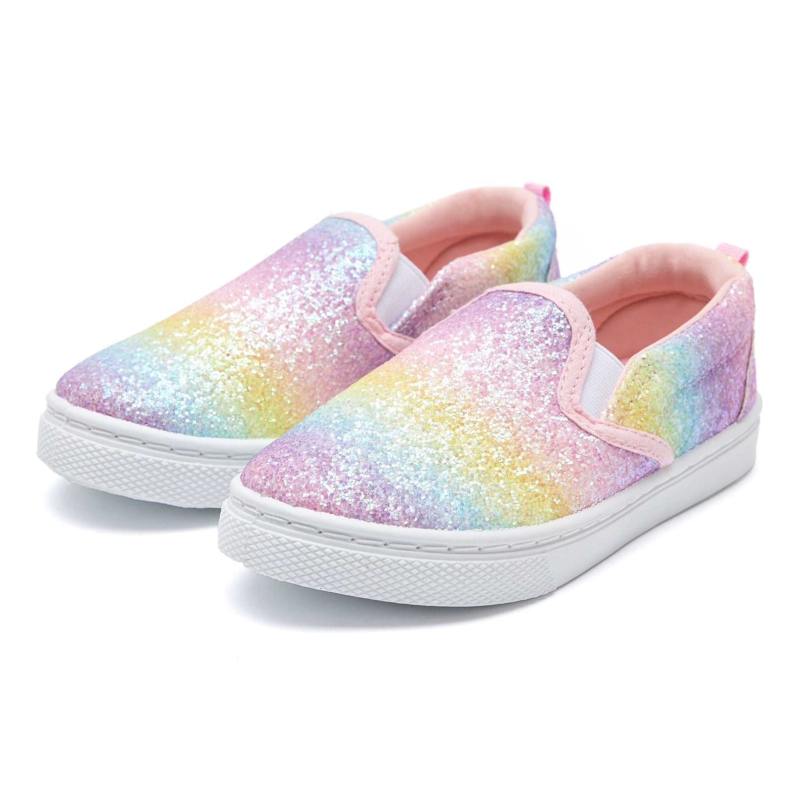 Bocca Girls Colorful Slip on Sneakers Kids Canvas Walking Shoes Size 2 ...