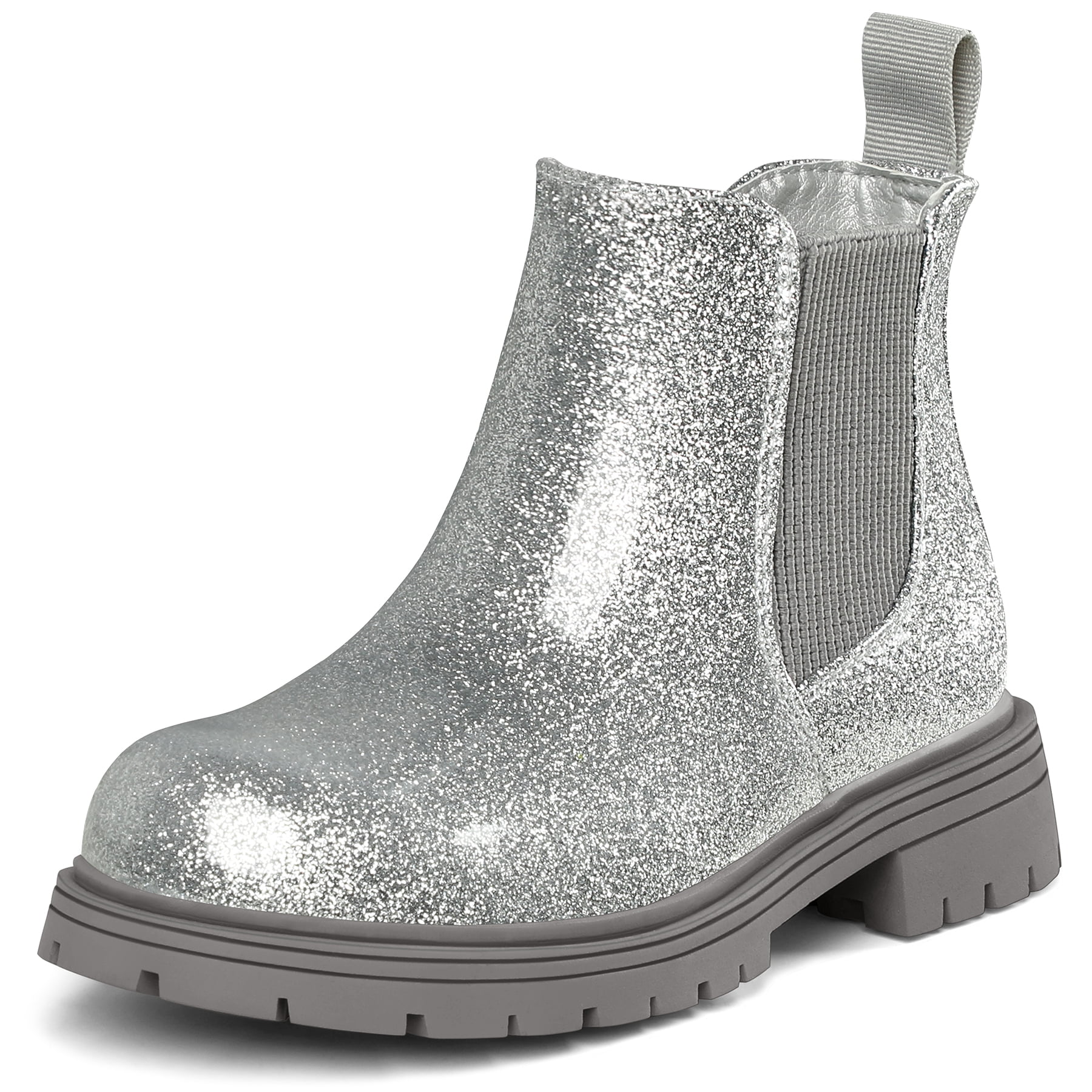 Bocca Girls Glitter Chelsea Boots Gray Ankle Booties With Zipper 3M ...
