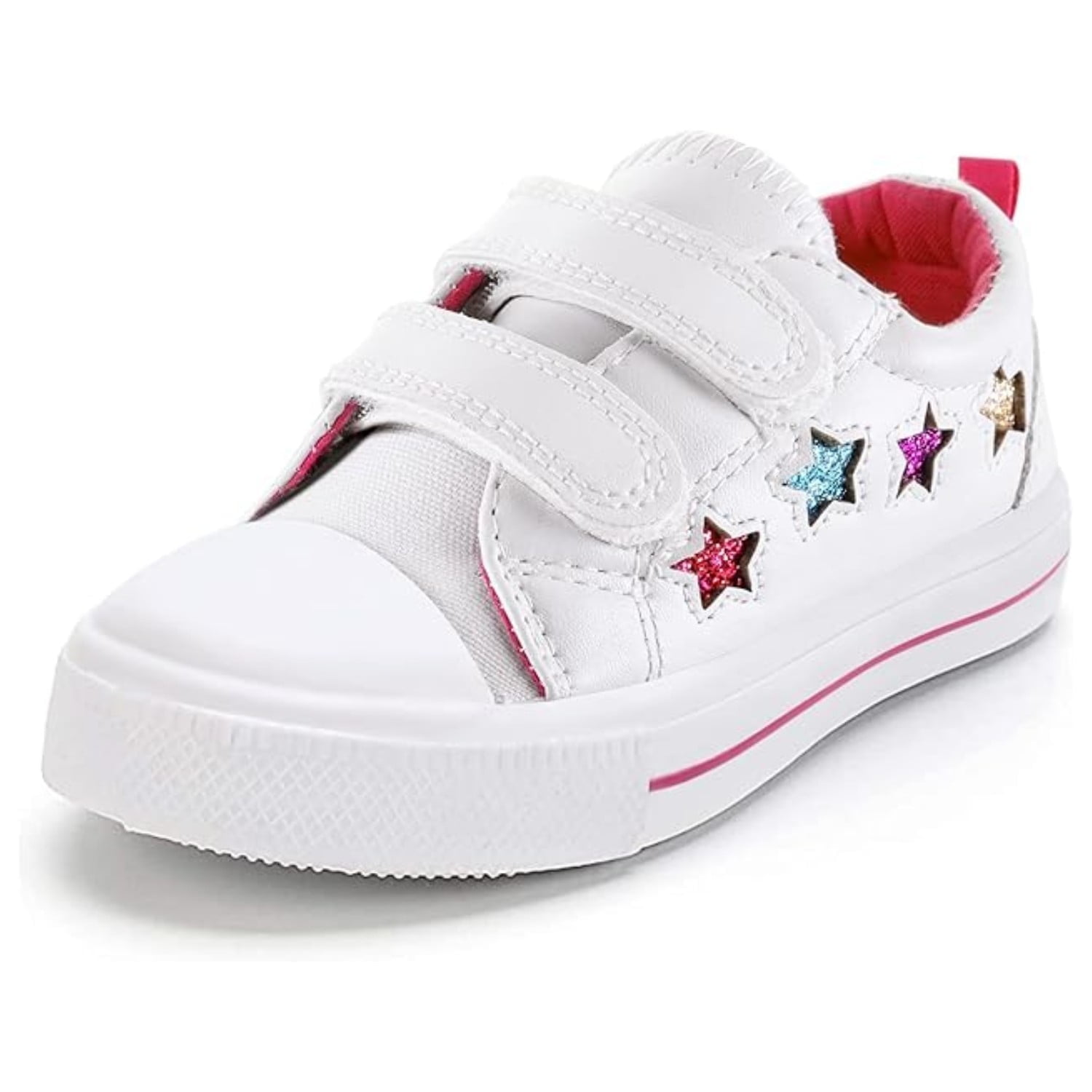 Bocca Kid's Walking Sneakers White Stars Girls Canvas Shoes Size 10 ...