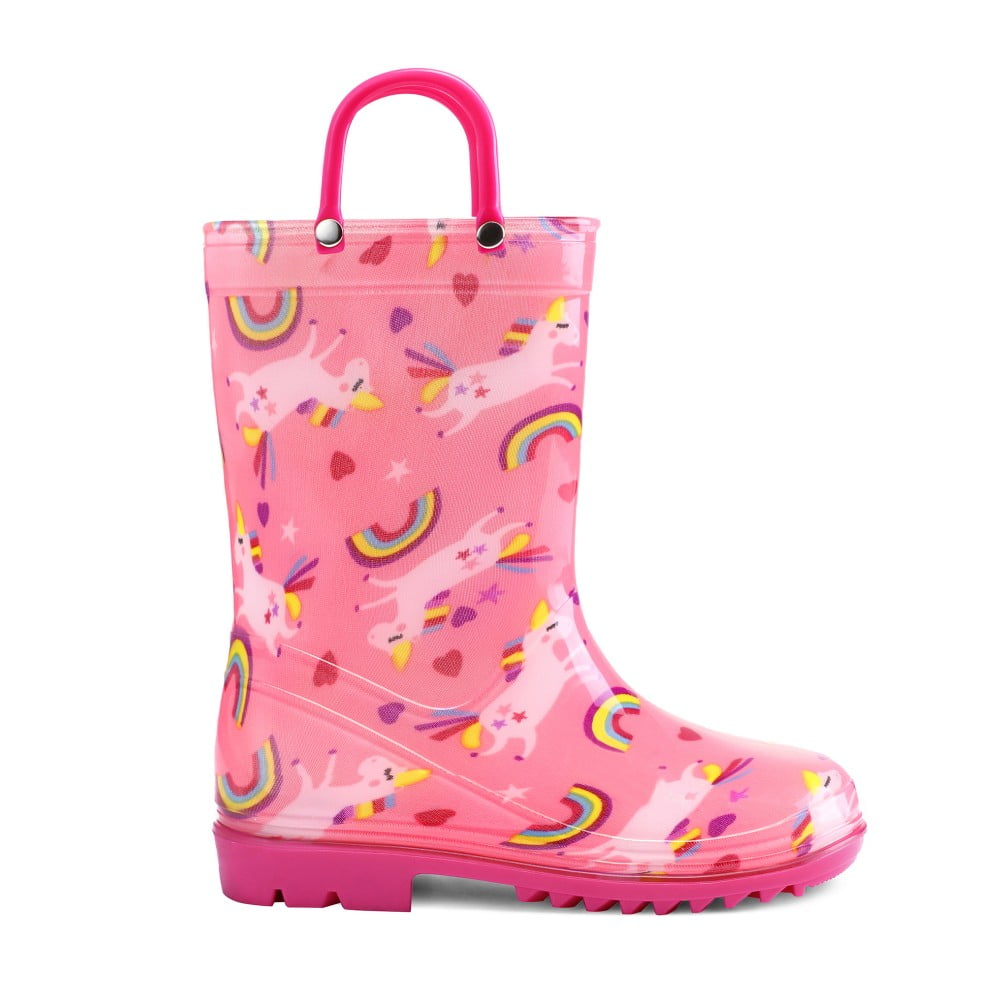 Bocca Kids Pink Rainbow Rain Boots for Toddler Girls Sizes 11 - Walmart.com