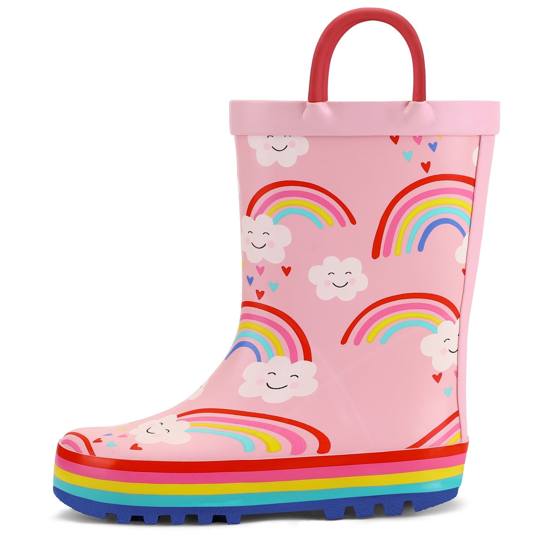 Bocca Kids Rain Boots, Rainbow Cloud Design, Waterproof Rubber with ...