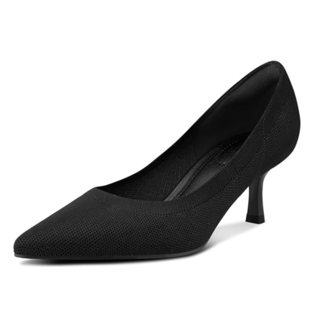 Bocca Women's 2inch Pumps Black Knit Pointed Toe Dress Shoes Kitten ...