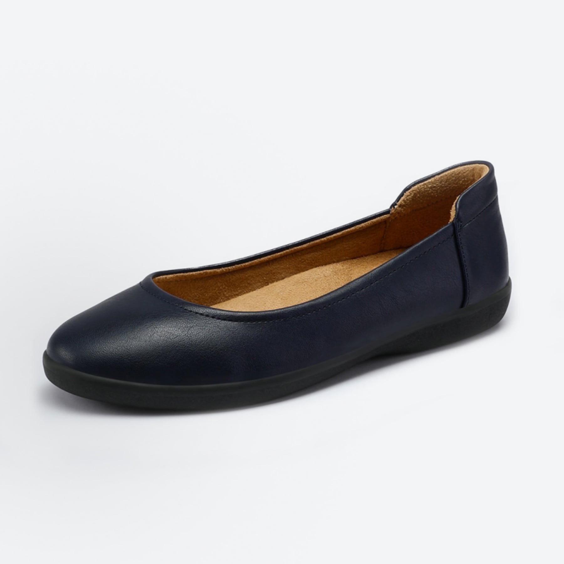 Bocca Women's Ballet Flat Navy Round Toe Slip on Dress Shoes 6.5M ...