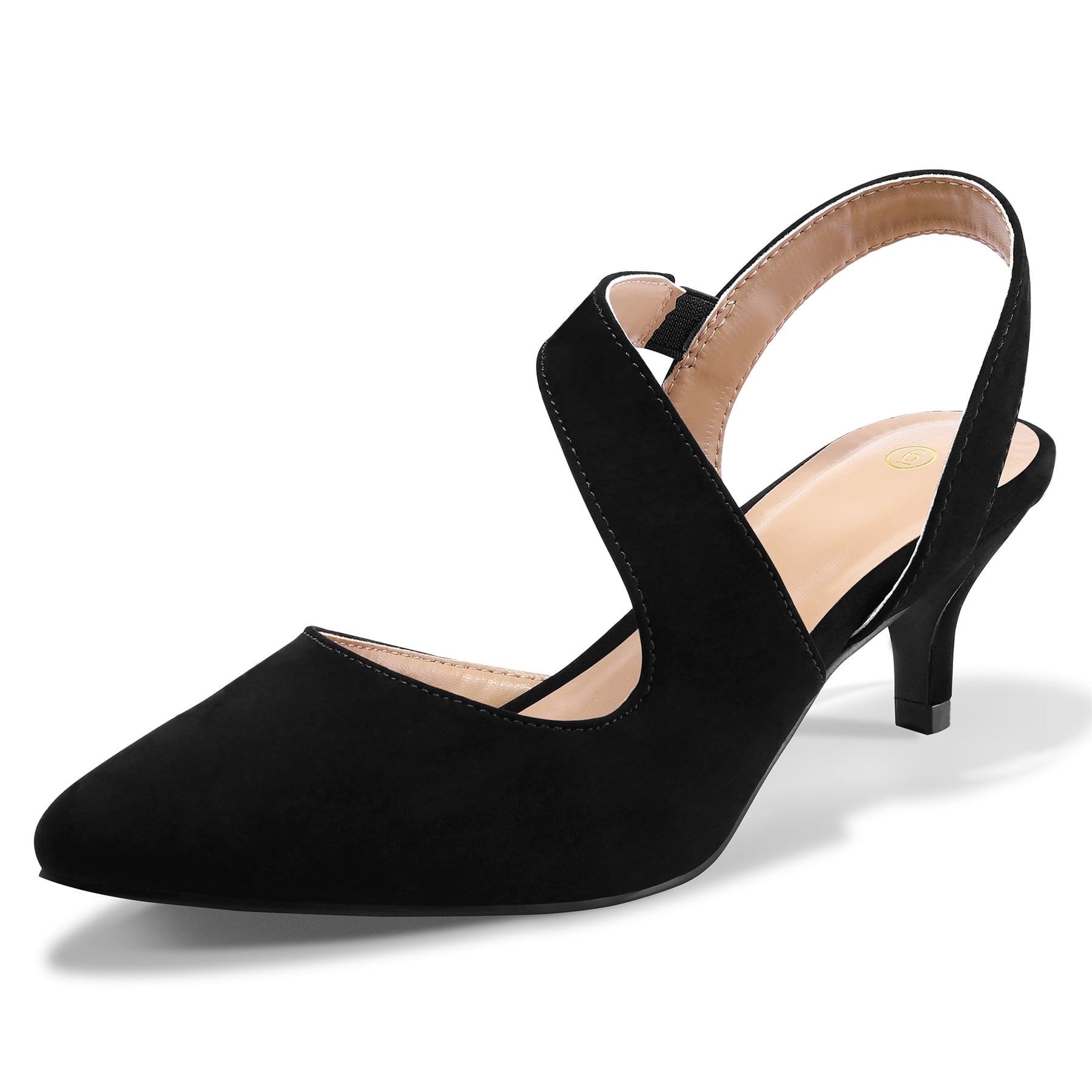 Bocca Women's Heel Pumps Black 2 inch Slingback Dress Shoes 10M ...