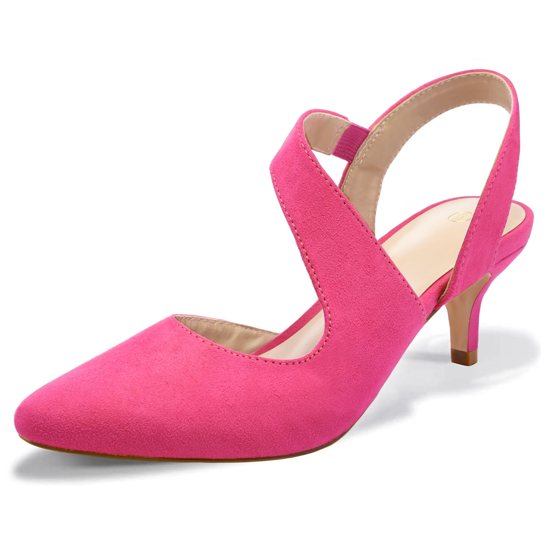 Bocca Women's Heel Pumps Hot Pink 2 inch Slingback Dress Shoes 9.5M ...