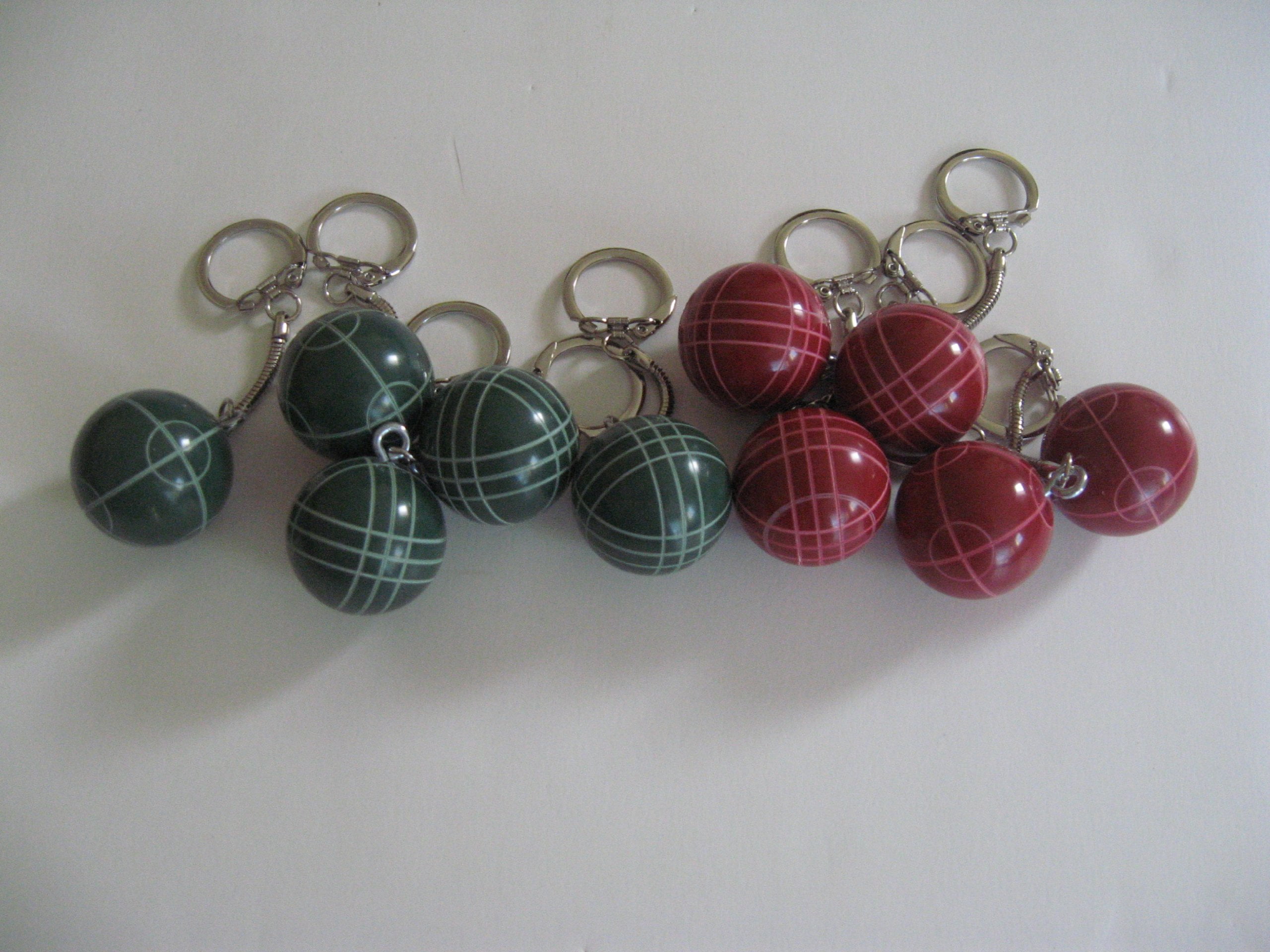 Bocce Ball Keychain - Combo 10 Pack wih 5 Reds and 5 Greens - Walmart.com