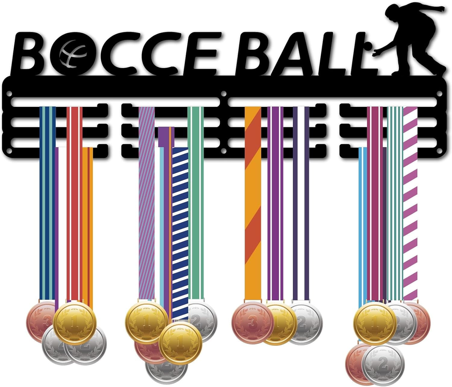 Bocce Ball Medal Holder Display Hanger Medal Wall Mount Frame Shelf ...