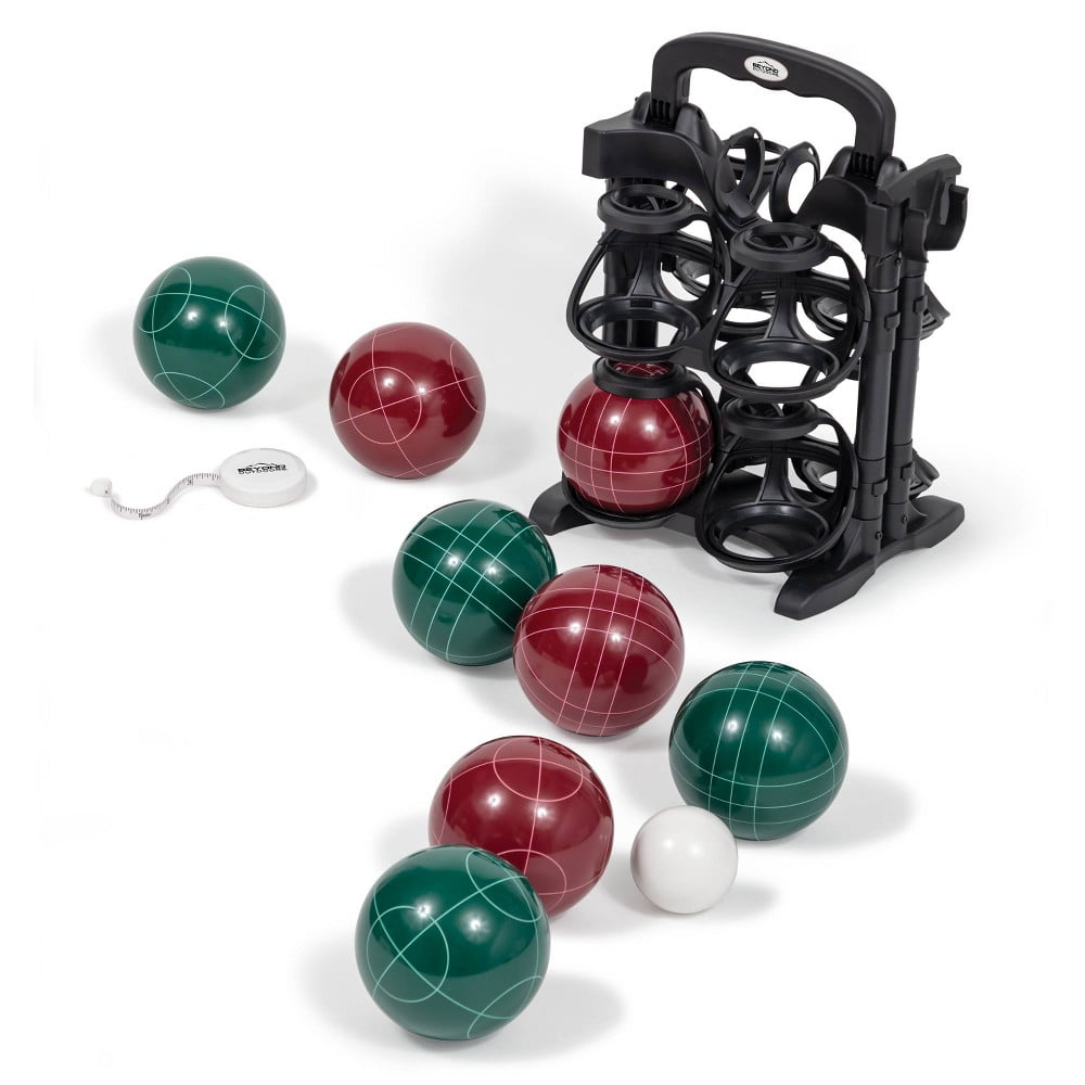 Bocce Ball Set - Beyond Outdoors 103mm Resin, Red and Green Balls, Game ...