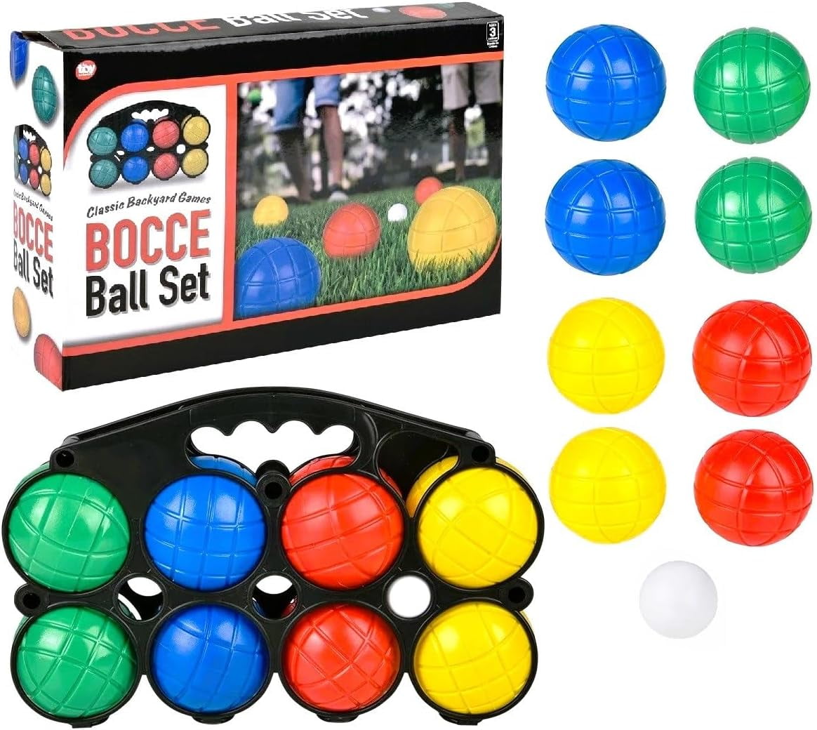 Bocce Ball Set with Carrying Case (11") Includes: 8 (3") Balls, 1 Jack ...