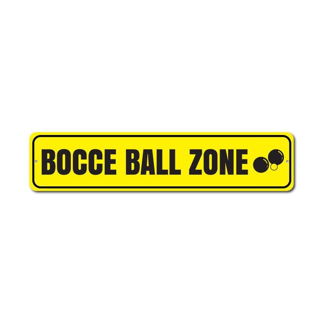 Bocce Ball Zone Sign, Custom Pallino Jack & Ball Yard Game Winner Sign ...