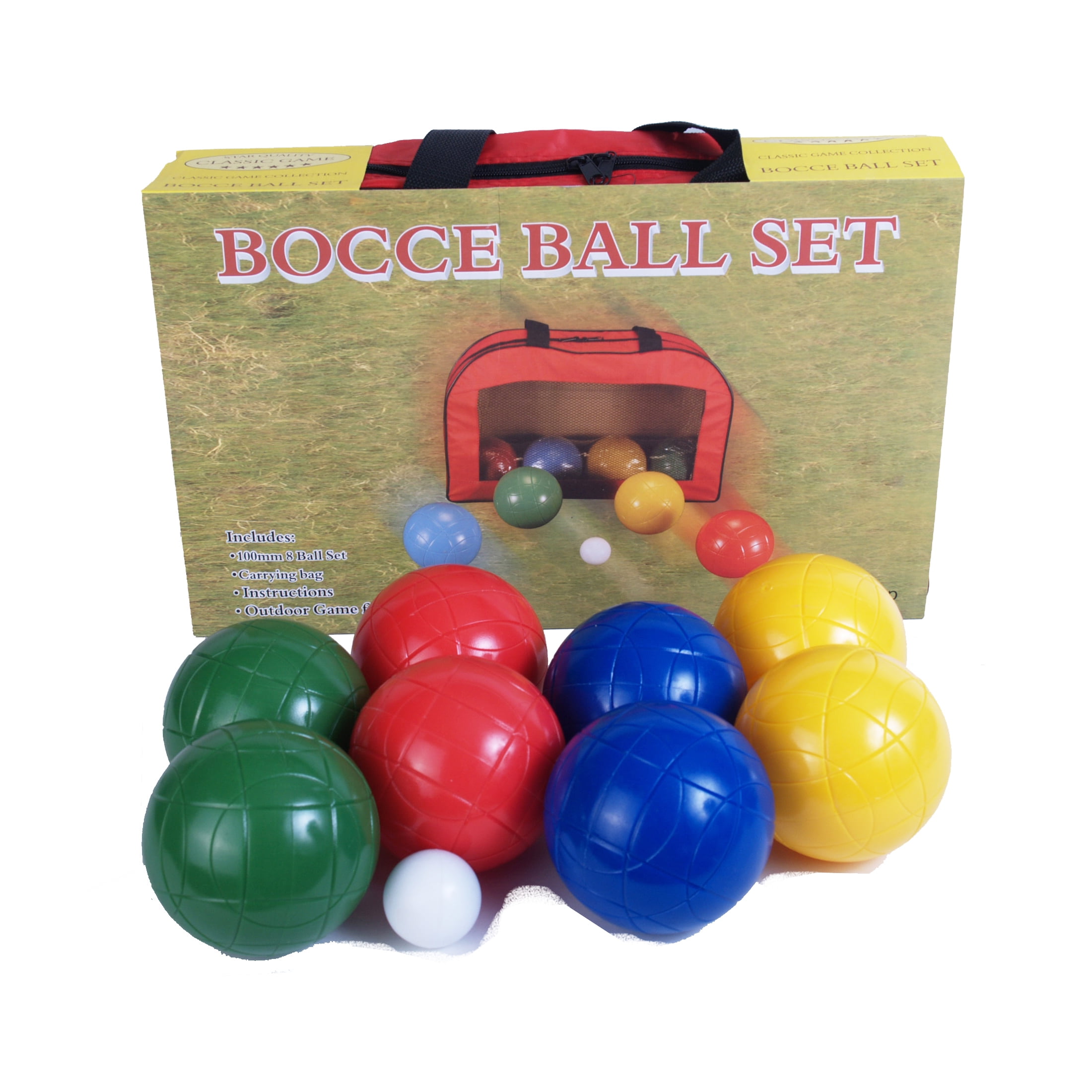 Hansen Bocce Ball Game, Outdoor Bocce Ball Set, Includes Pallino Ball ...