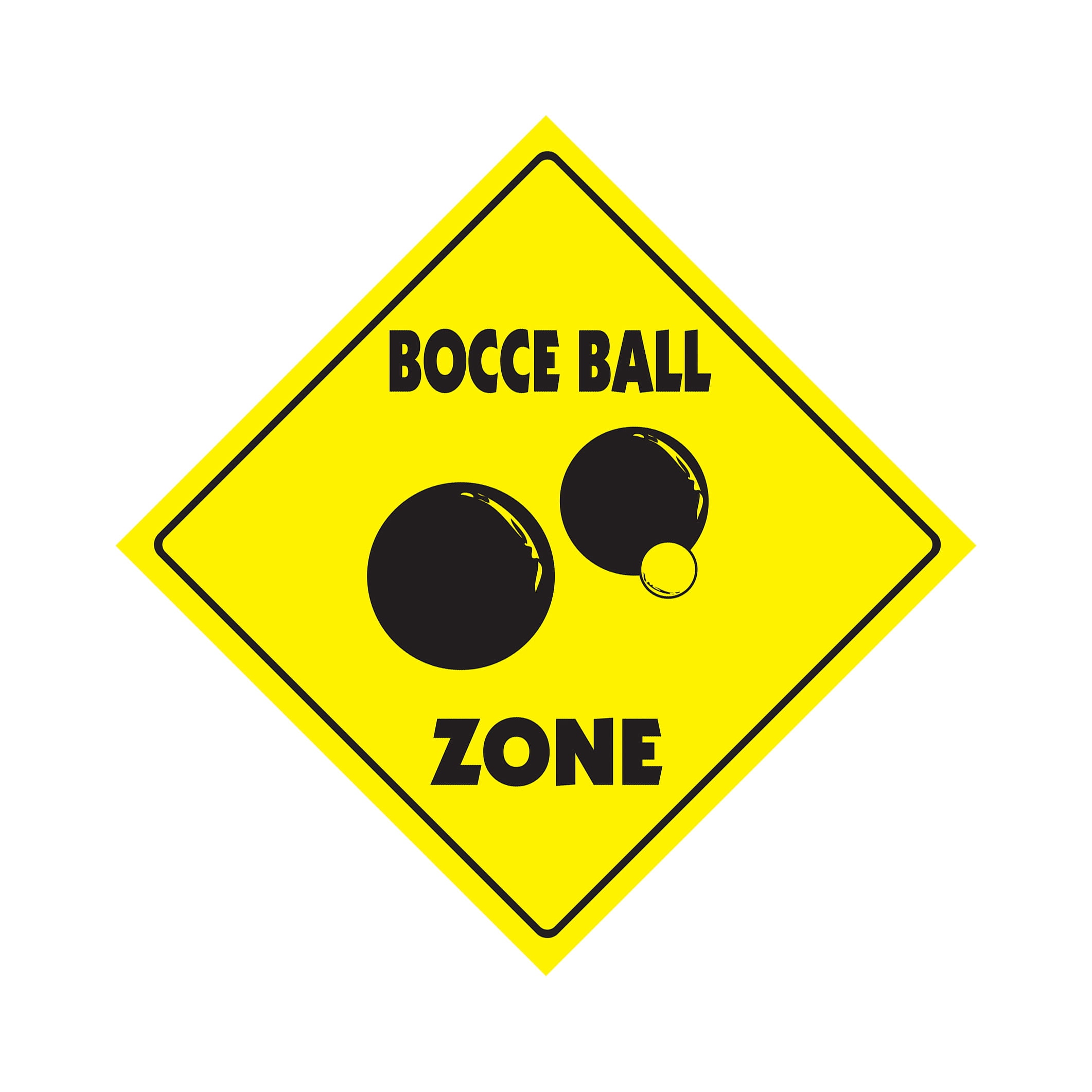 Bocce Crossing Sign Zone Xing | Indoor/Outdoor | 12