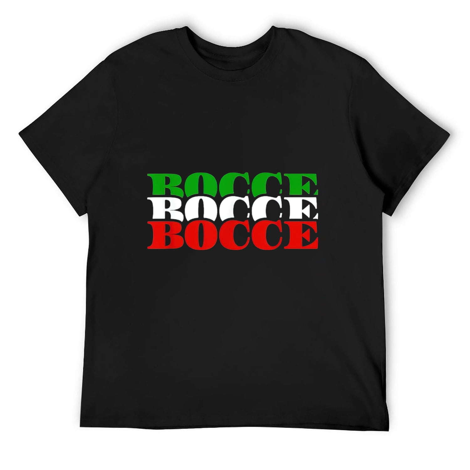 Bocce Funny Bocce Ball Design with Italian Flag Colors T-Shirt Black 2X ...