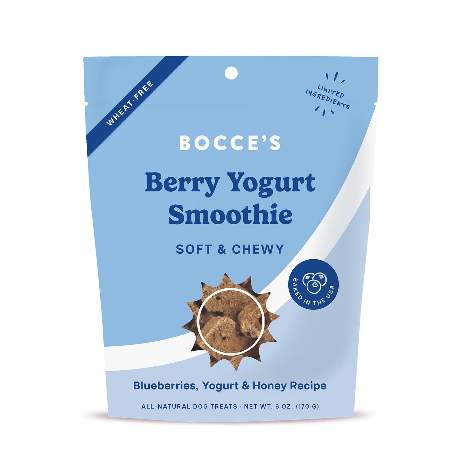 Bocce's Bakery Berry Smoothie STF9 Wellness Treats for Dogs, Wheat-Free ...