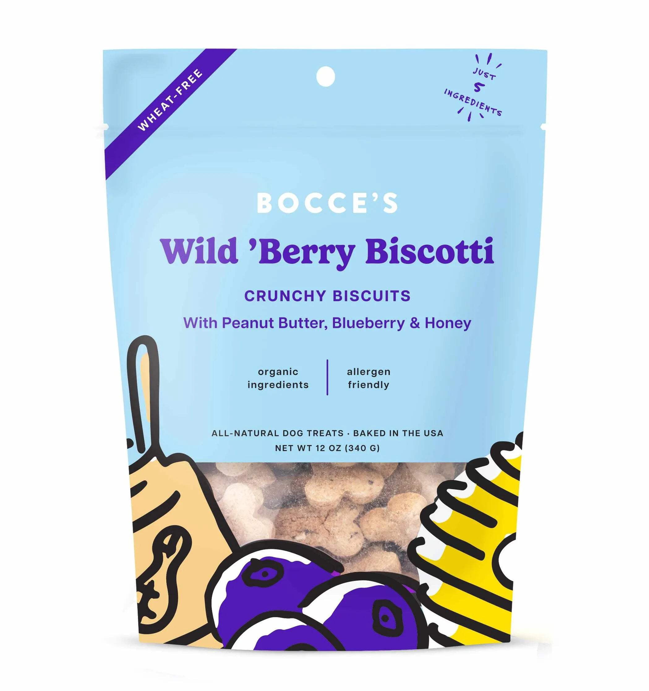 Bocce's Bakery Wild 'Berry Biscotti Small Batch Biscuits Dog Treats ...