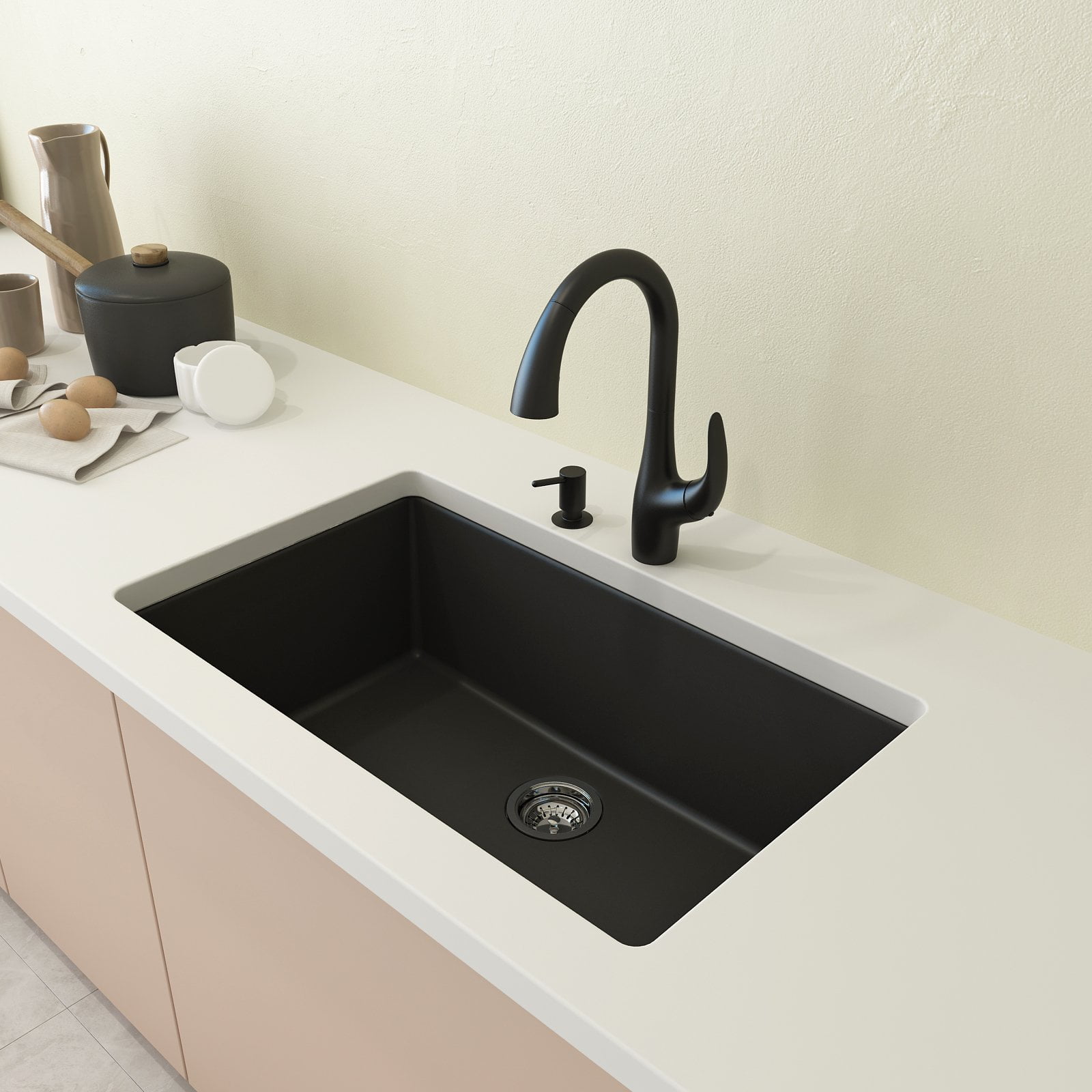 Bocchi 1604-0126 Campino Uno 33" Undermount Single Basin Granite ...