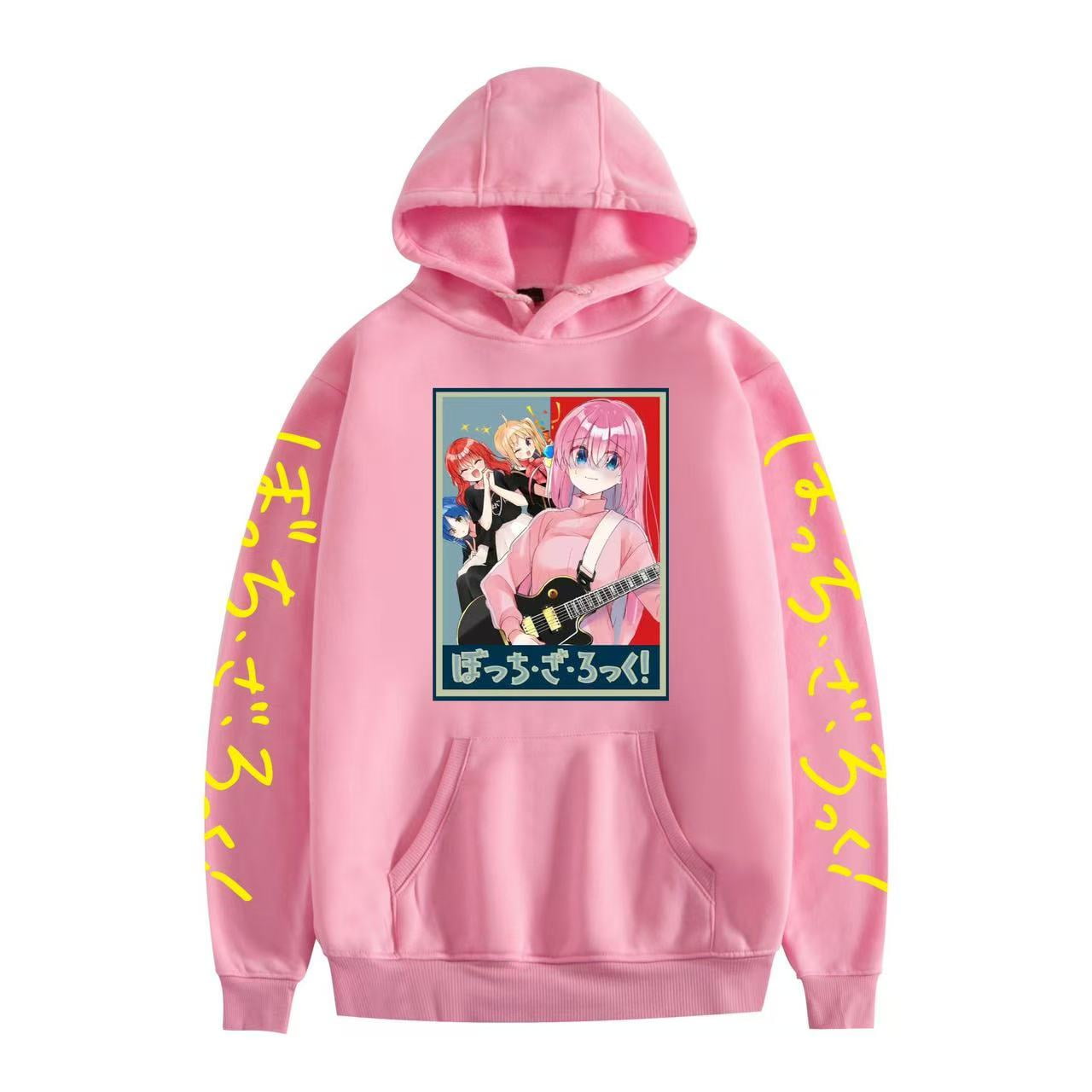 Bocchi The Rock Anime Hitori Gotoh Merch Hoodie Pullover Tracksuit Long ...