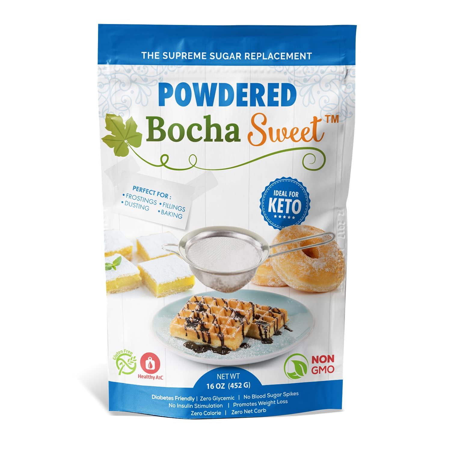 BochaSweet Powdered Sugar Replacement (16 oz) - Powdered Sugar ...