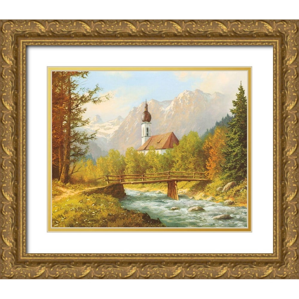 Bochmann, Joh. 32x26 Gold Ornate Wood Framed with Double Matting Museum ...