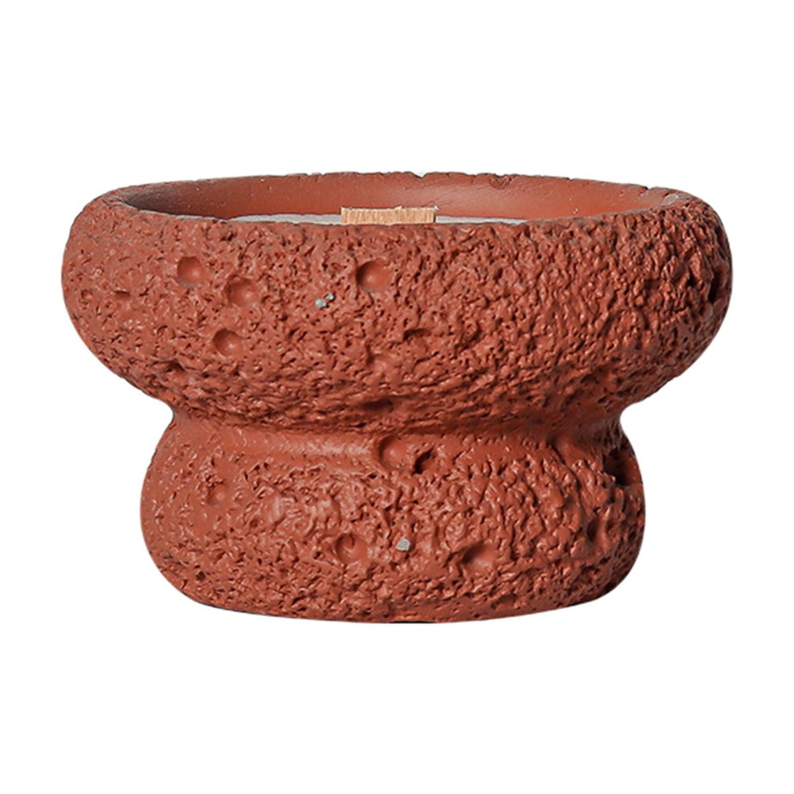 Qholemyo Cement Meteorite Candle Cup Flameless Crystal Container ...