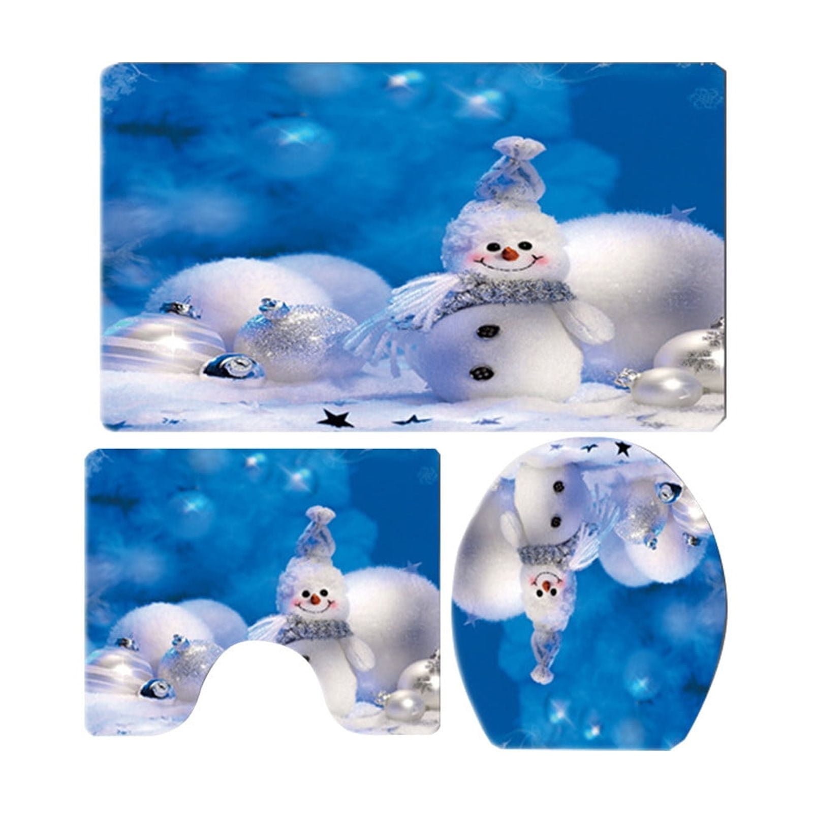 Qholemyo Christmas Bathroom Mat Set Non Slip Bath Mats And Rugs For ...