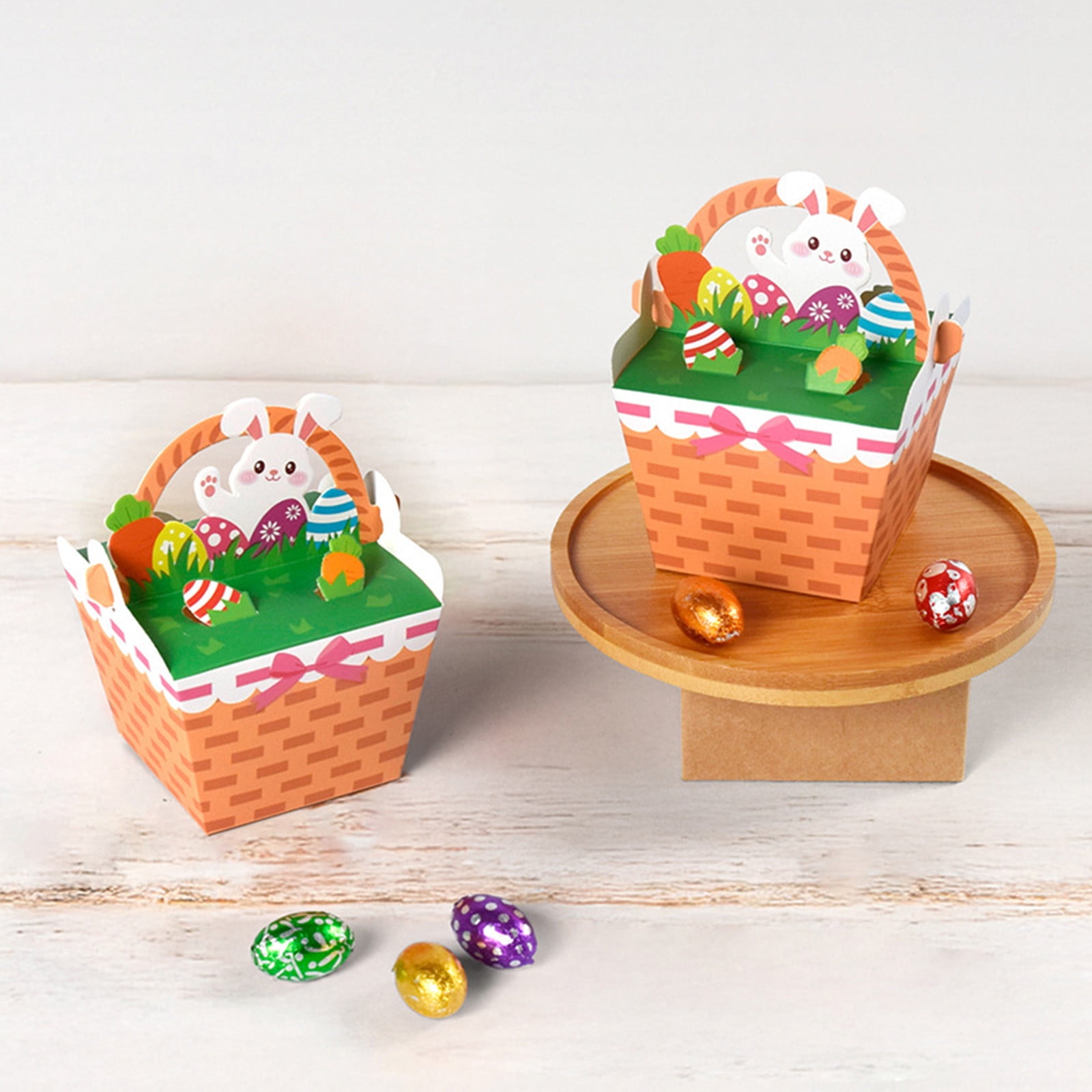 Bocqde Easter Decorations Easter Gift Box Paper Box Handbasket Easter ...
