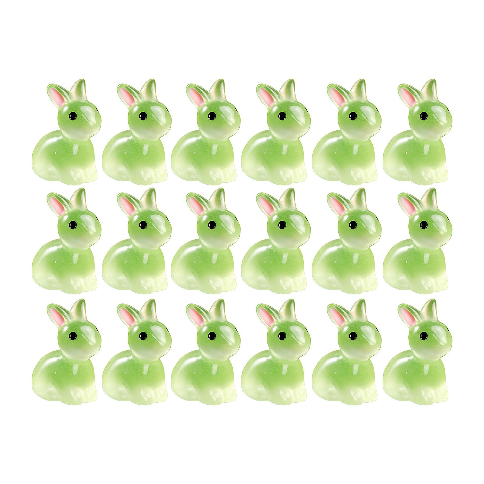 Bocqde Kids Educational Toys 14 PCS Luminous Mini Resin Bunny Plastic ...