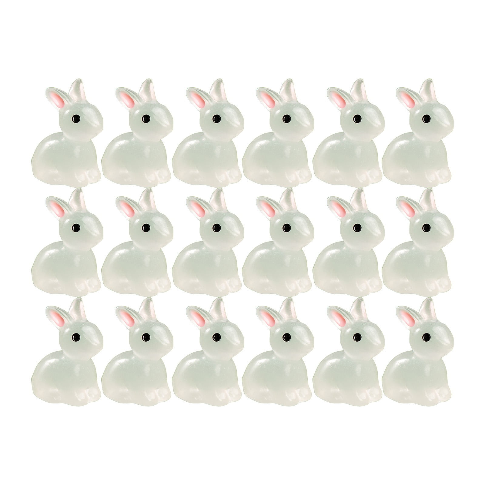 Bocqde Kids Educational Toys 14 PCS Luminous Mini Resin Bunny Plastic ...